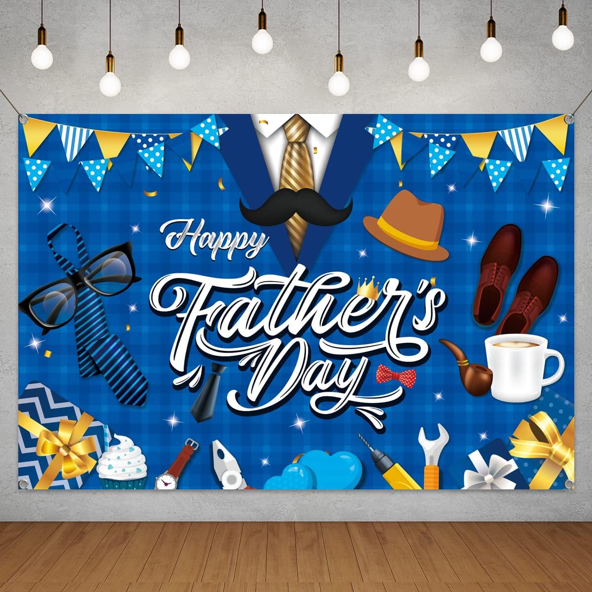 Amazon.com : Happy Fathers Day Backdrop Decoration- Fathers Day Large ...