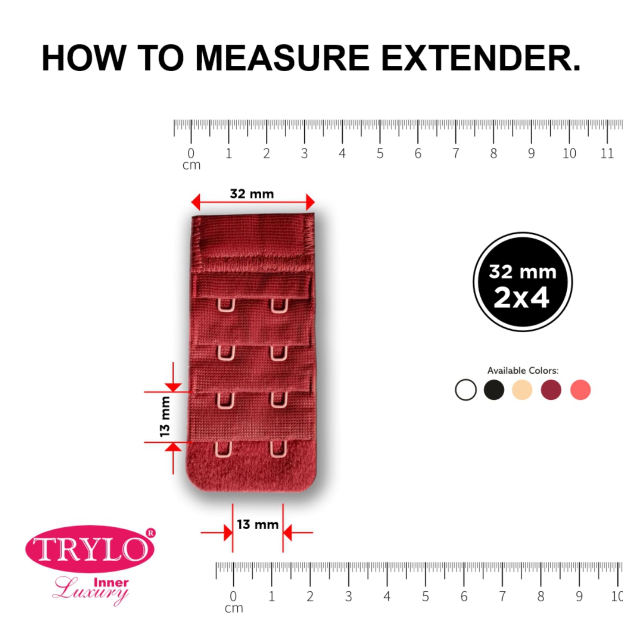 TRYLO WOMEN SOFT AND COMFORTABLE 2 X 4 BRA HOOK EXTENDER COMBO PACK OF ...