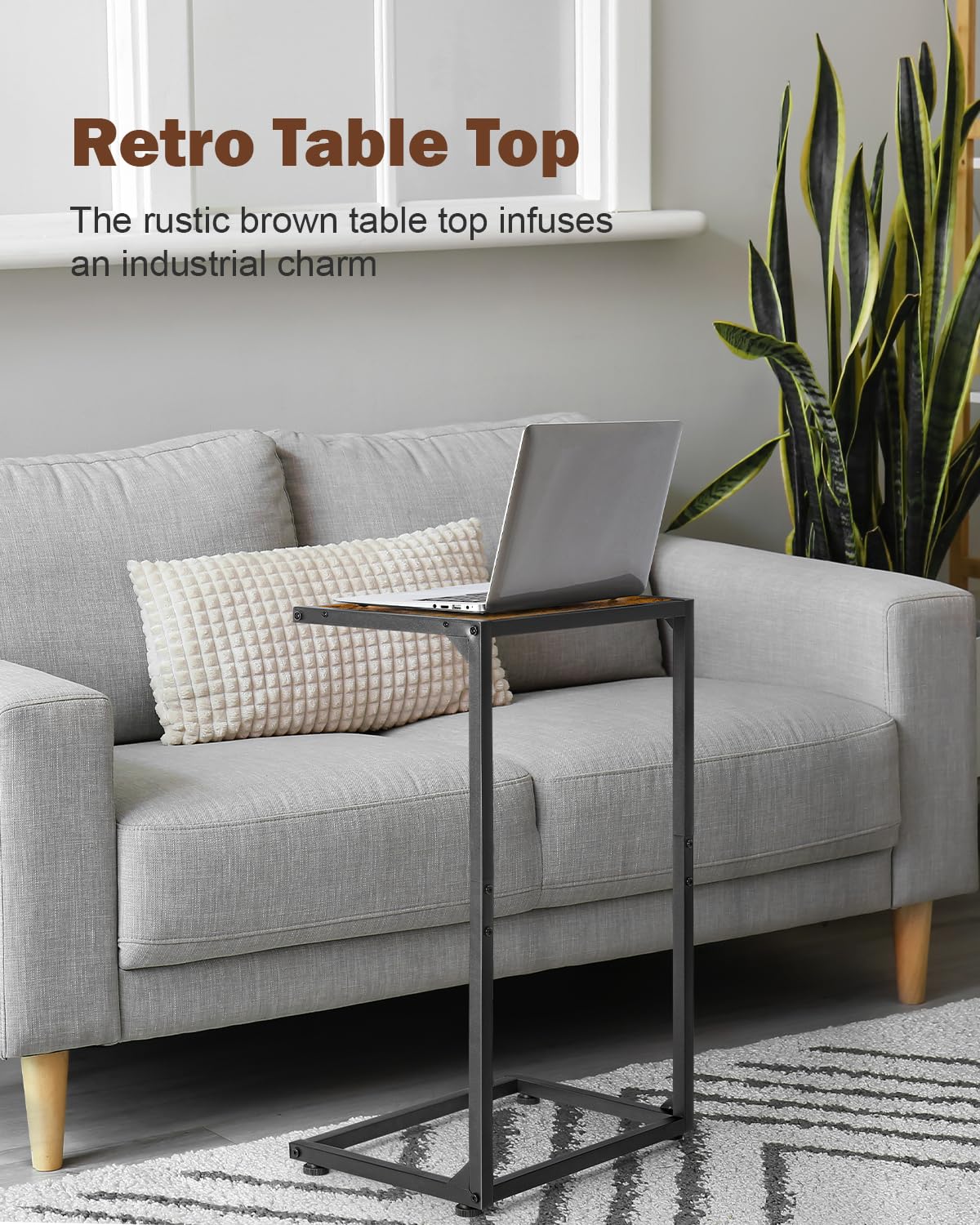 MOOACE C Shaped End Table Set of 2, Snack Side Tables for Sofa, Couch ...