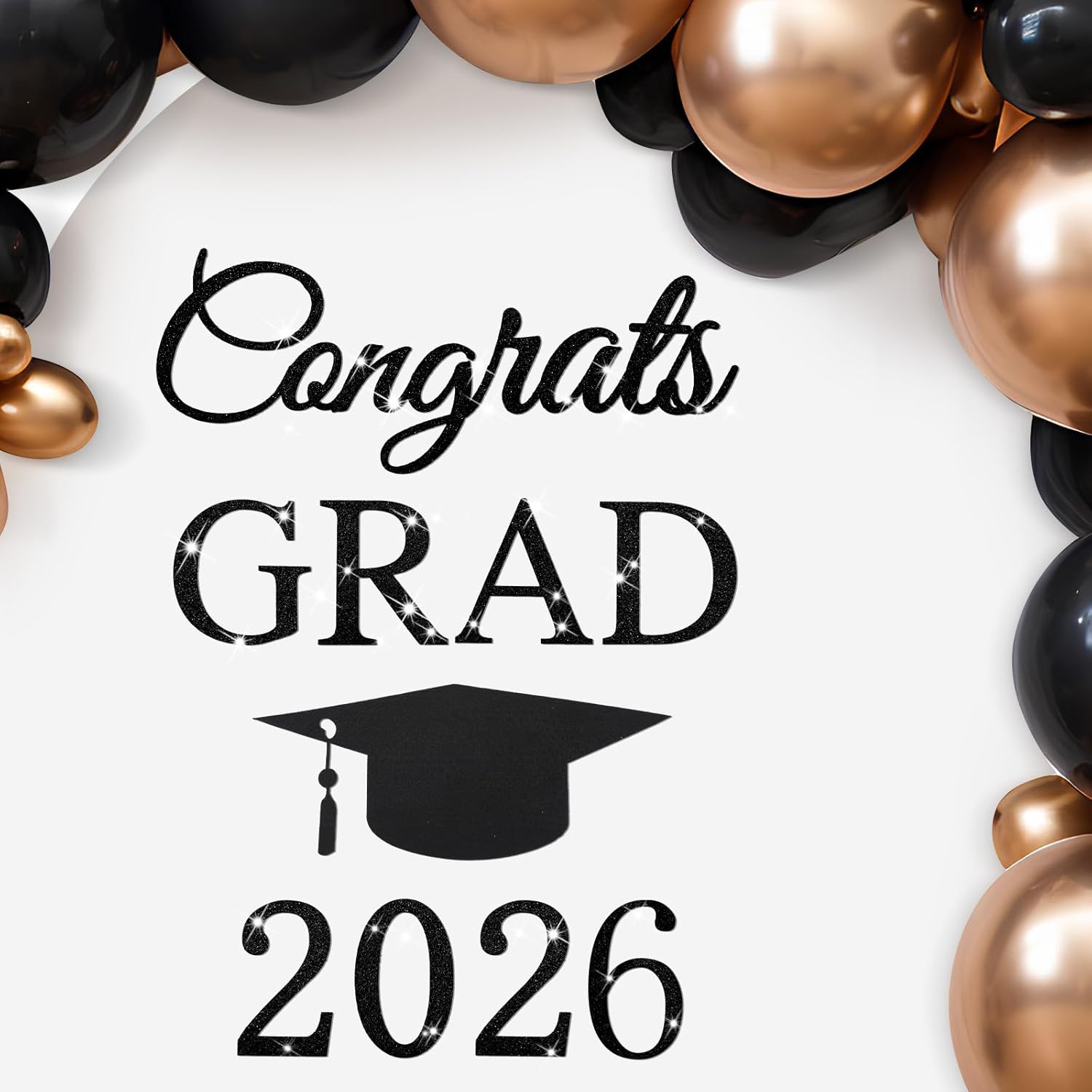 Amazon.com: Congrats Grad Decal Sign for Balloon Arch Backdrop Glitter ...