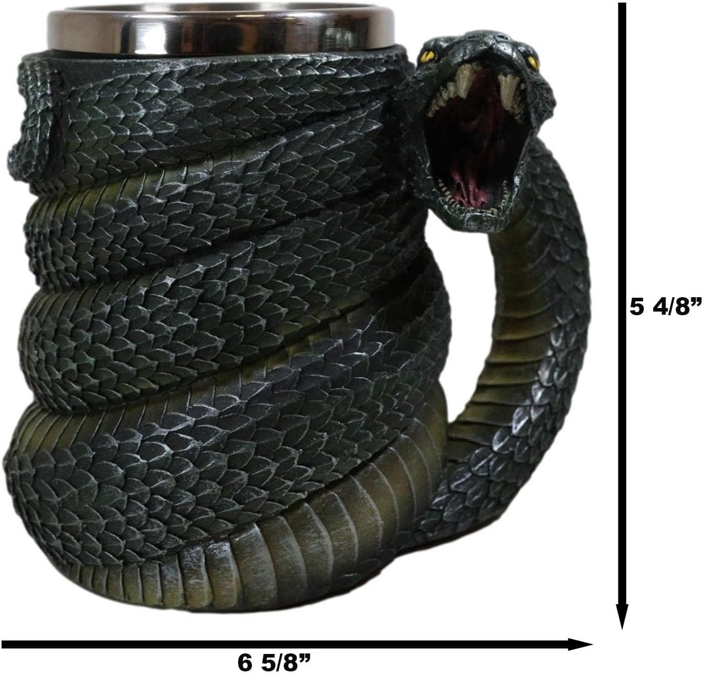 Ebros Gift Serpiente feroz realista con colmillos venenosos pintados a ...