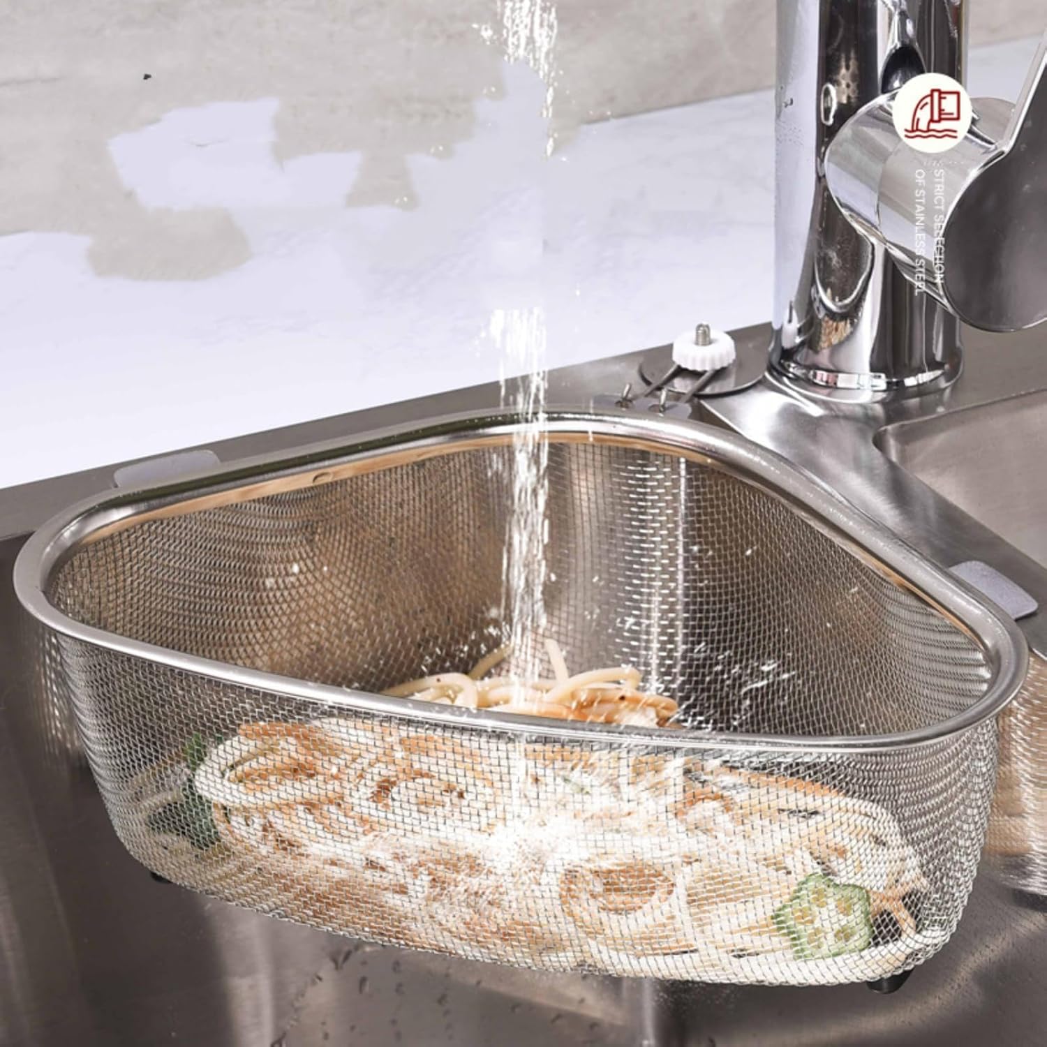Amazon.com: Stainless Steel Side Sink Drain Strainer Basket, Food ...