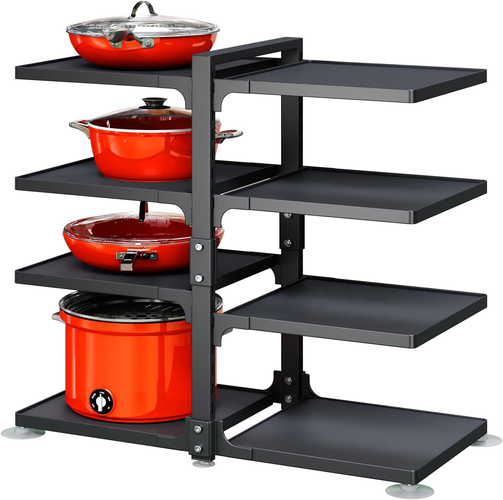 Amazon.com: MUDEELA 8-Tier Heavy Duty Adjustable Pan Organizer Rack for ...