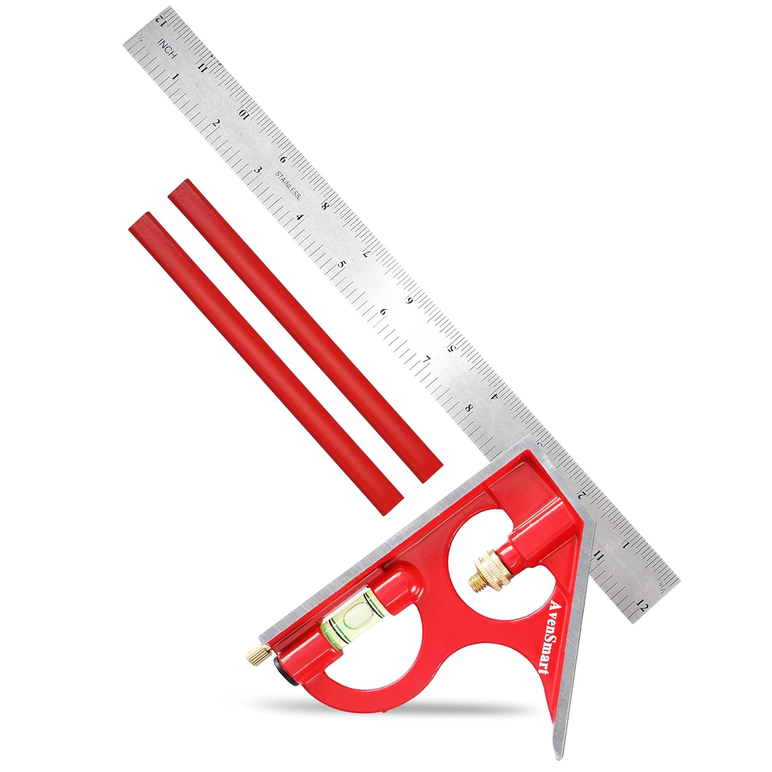 AvenSmart Combination Square 300mm/12 Inches, Set Square with Stainless ...