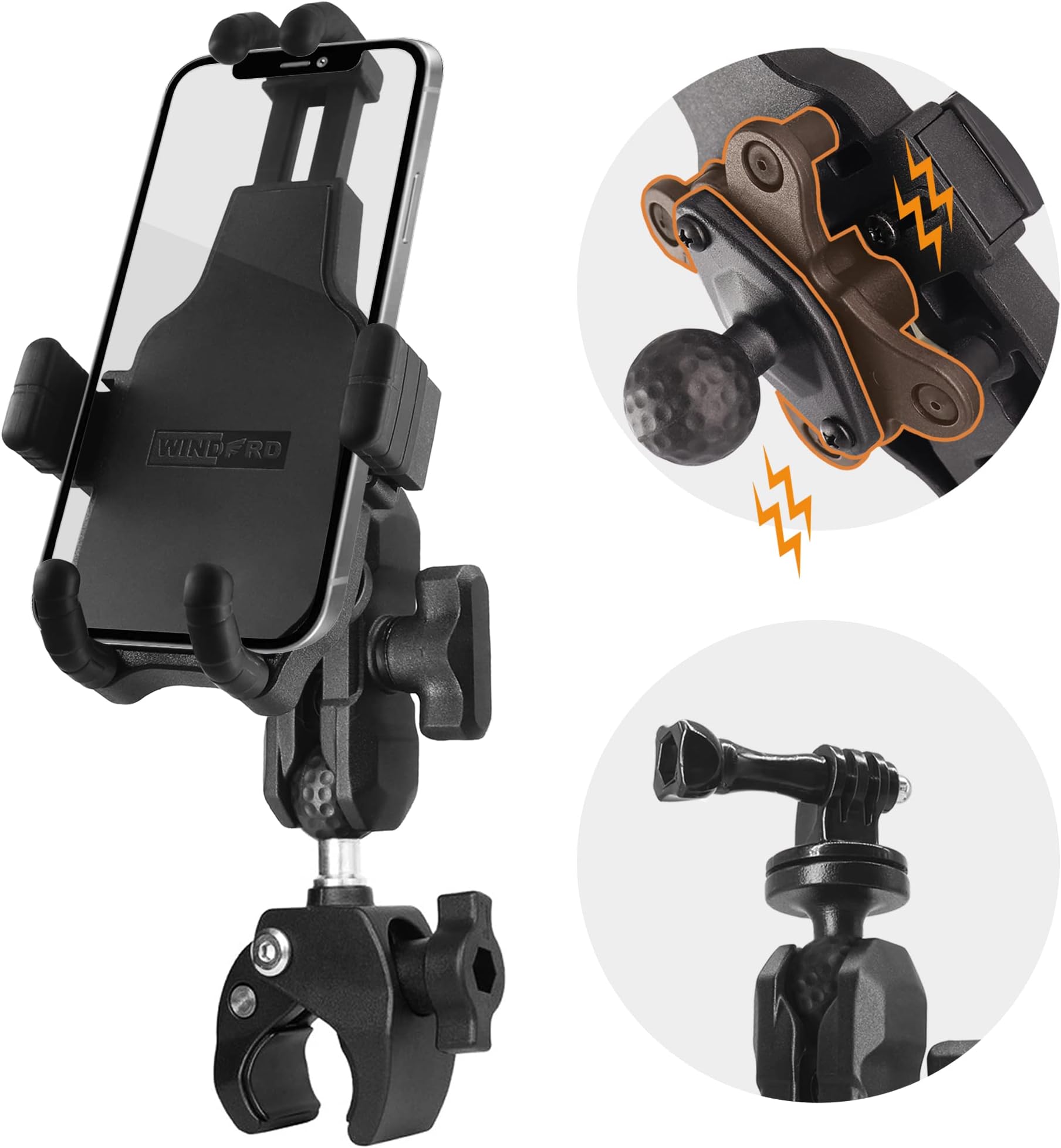 Amazon.com: Tackform ENDURO 20MAXX VIBE Chrome Phone Holder - Vibration ...