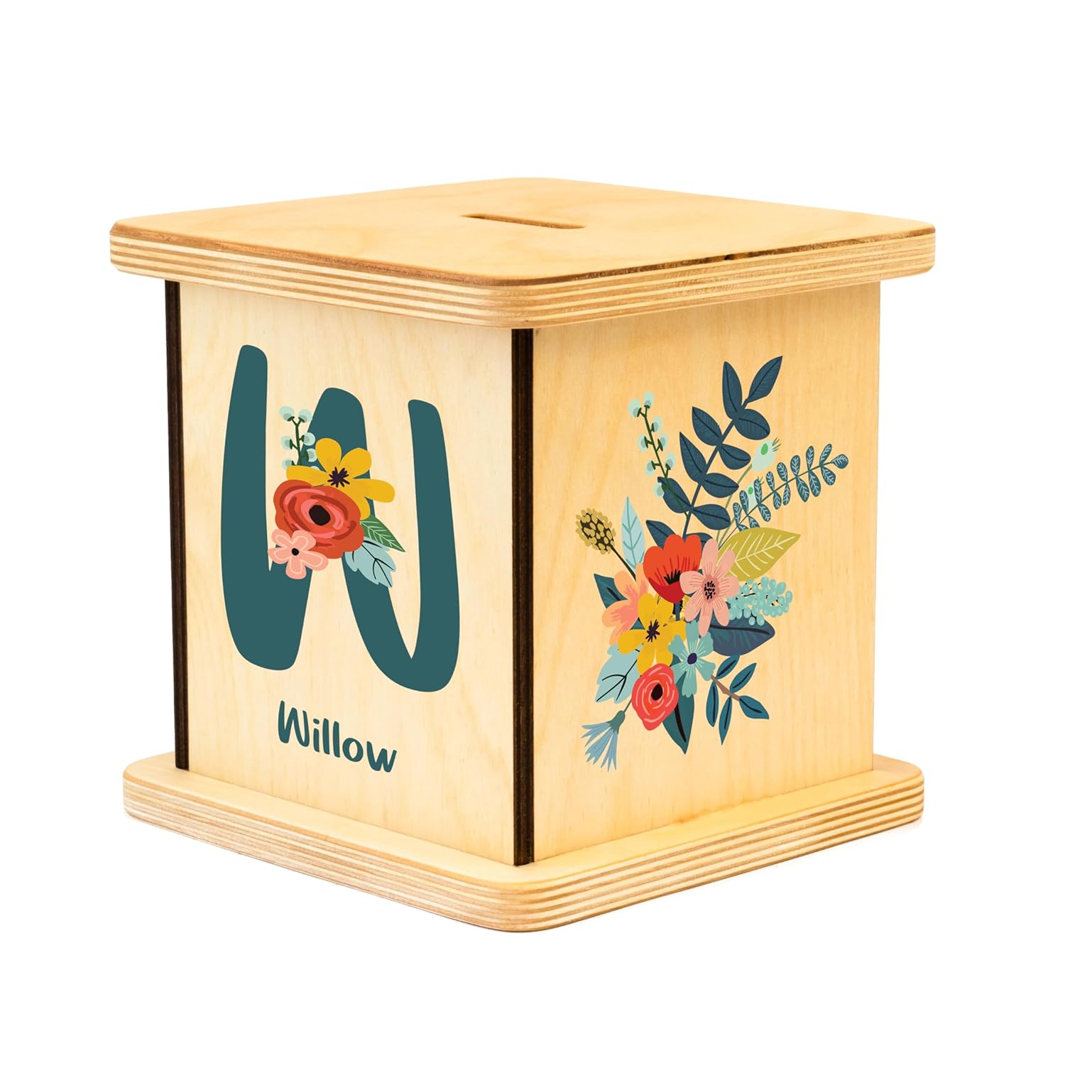 Amazon.com: Wooden Piggy Bank for Kids and Adults, Personalized Gift ...