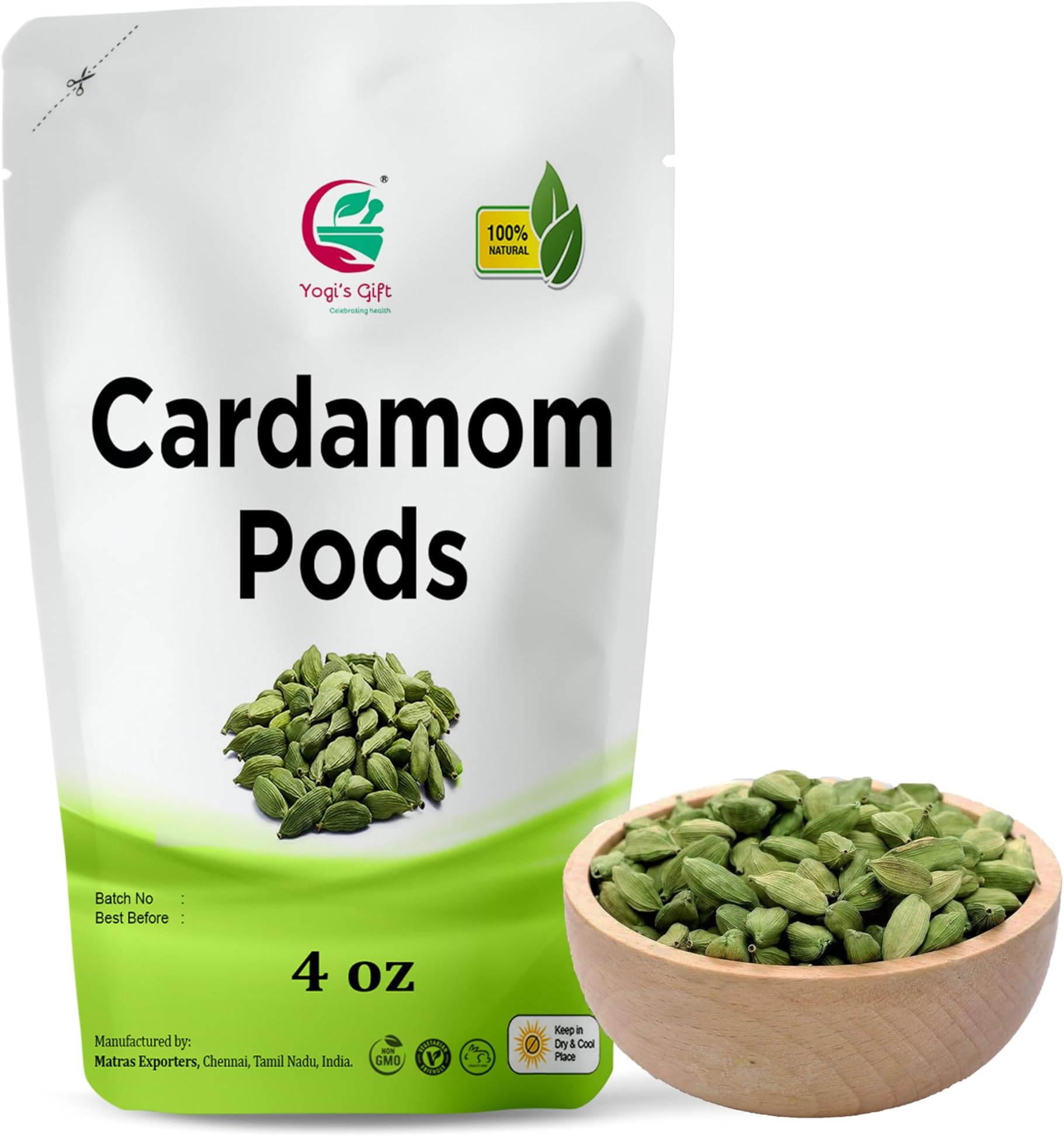 Amazon.com : Indus Organics Green Cardamom (Pods), 3 Oz Bag, Premium ...