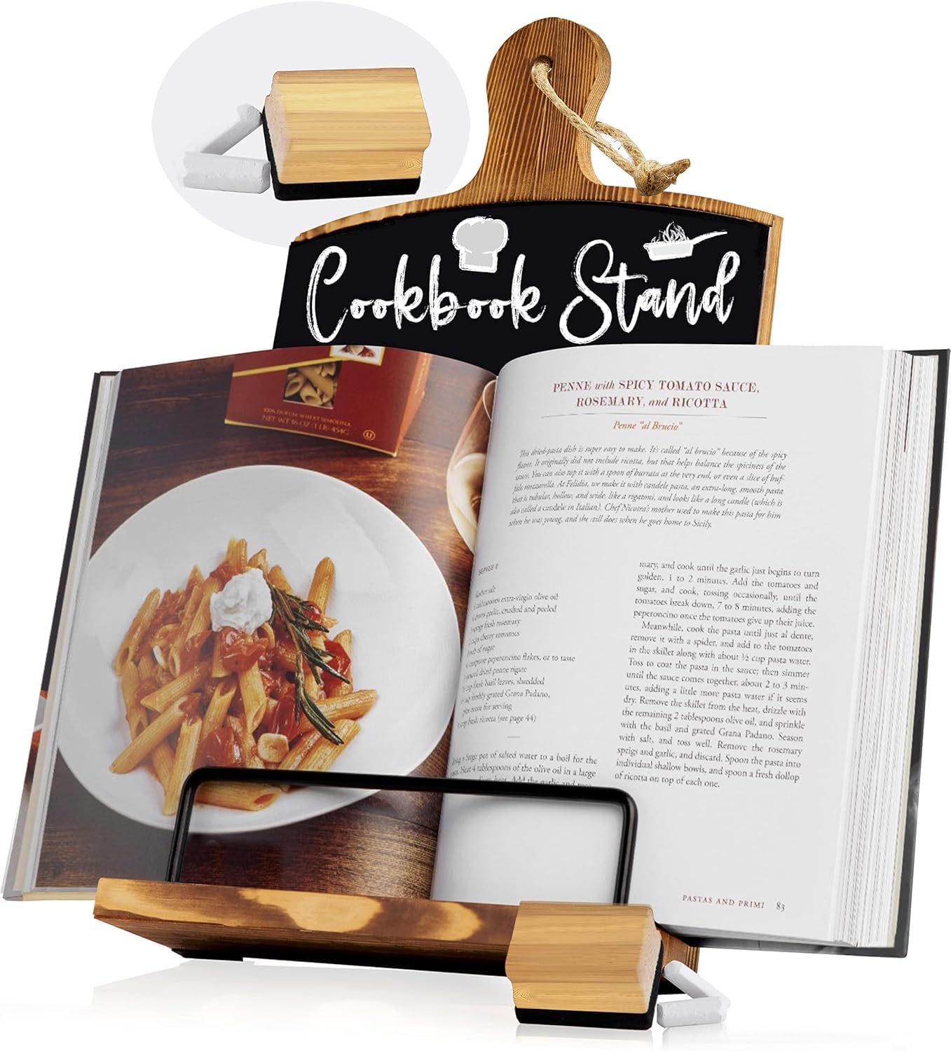 Amazon.com: Willow & Croft Premium Cook Book Stand. Farmhouse Cutting ...