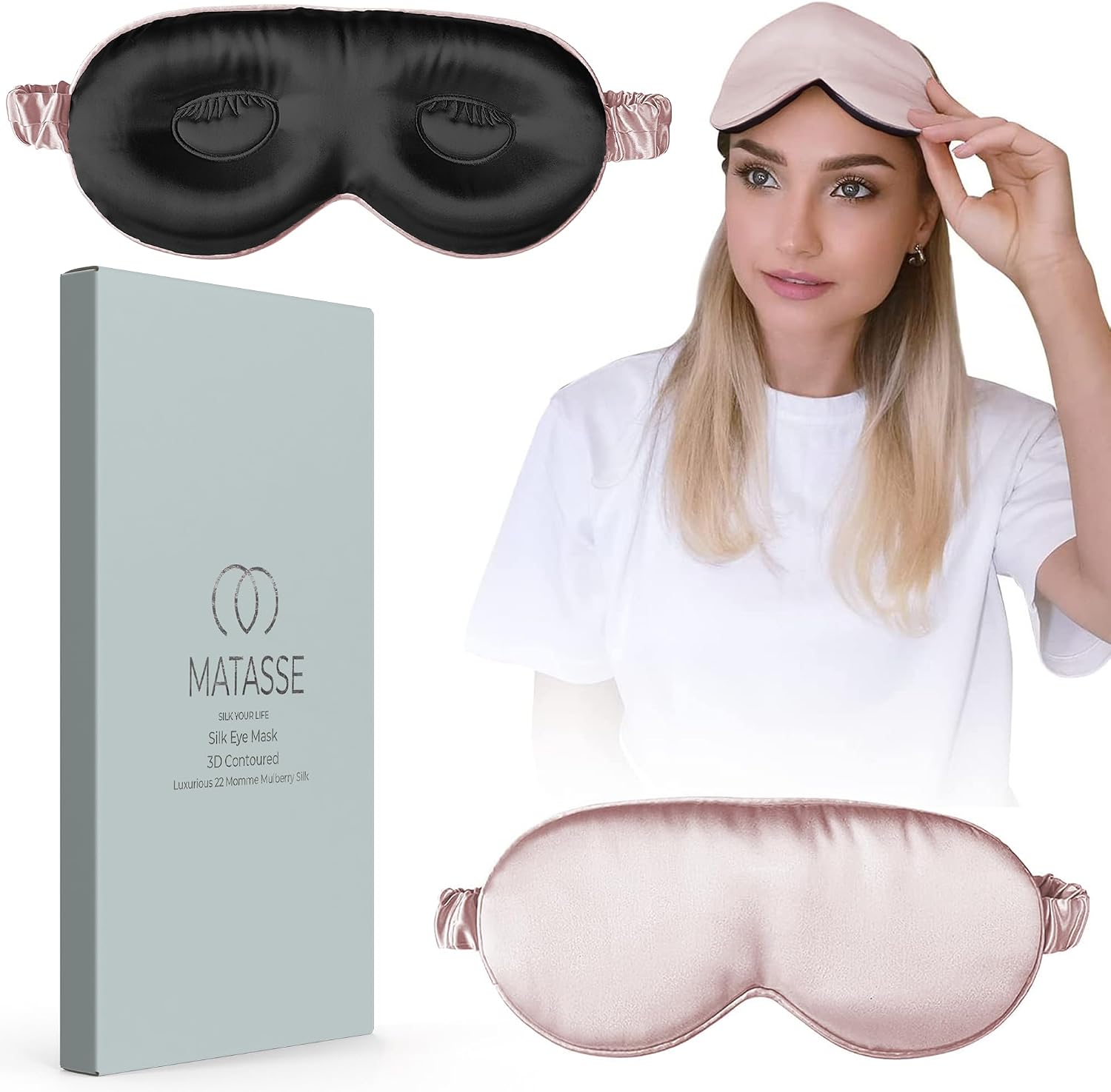 Amazon.com: MATASSE Silk Your Life Silk Eye Mask - 3D Contoured Eye ...