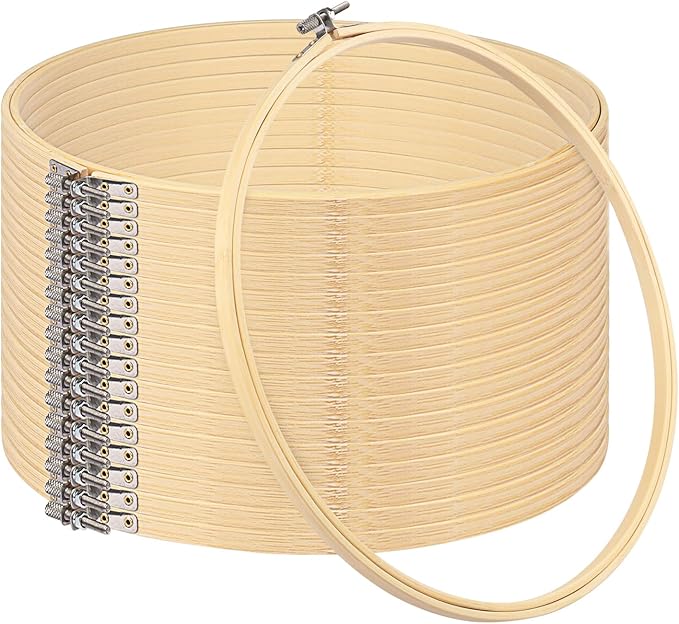 Amazon.com: 18 PCS Bamboo Embroidery Hoops Set, 12 Inch Adjustable ...