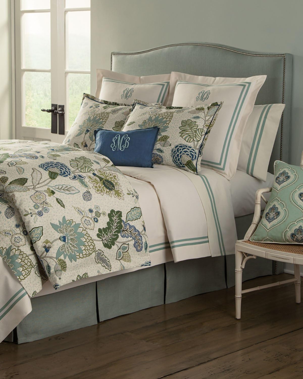 Amazon.com: Full Gemma Floral Duvet Cover, 86" x 86", blue, Size: FULL ...