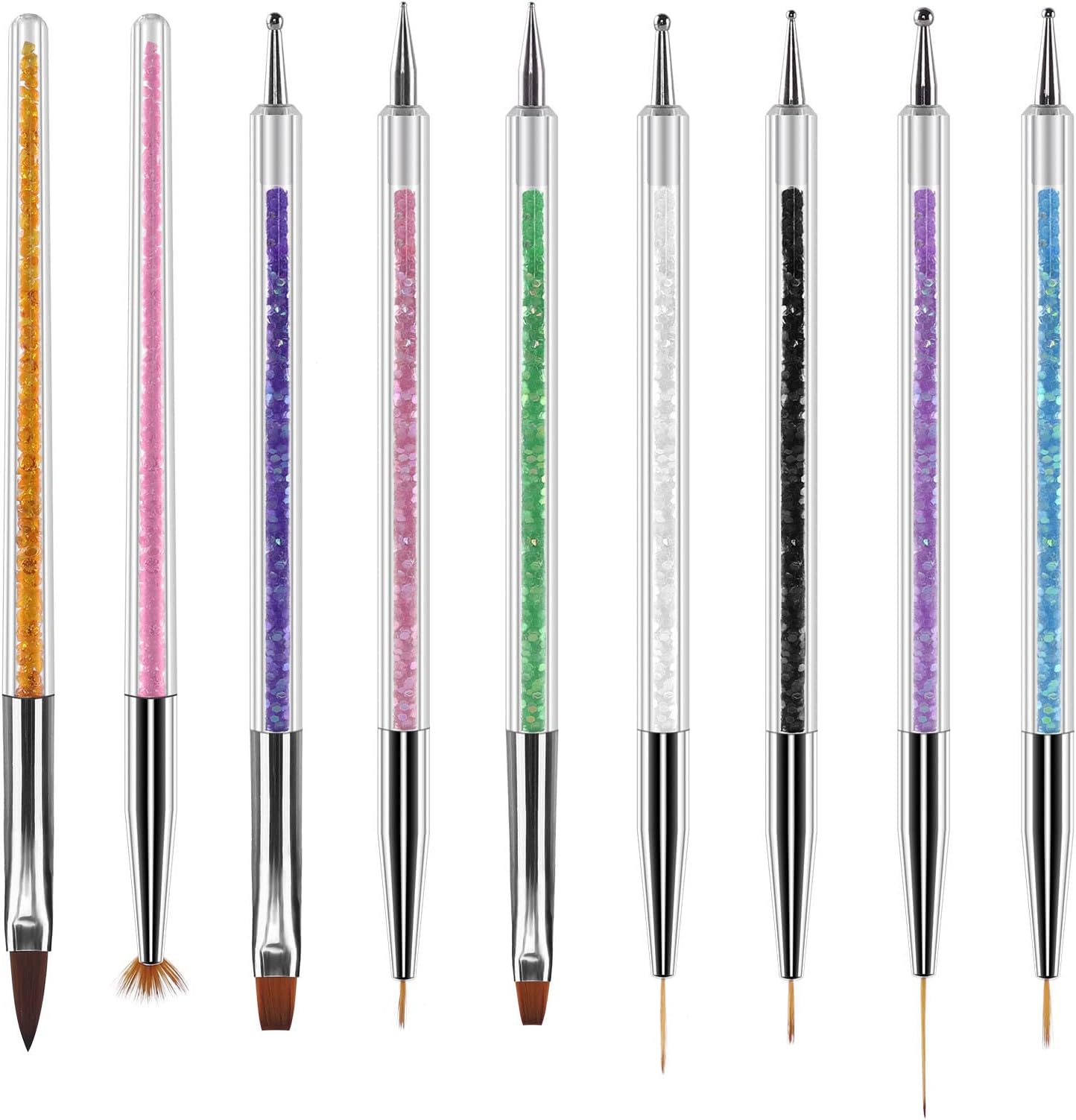 Amazon.com : Artdone 9PCS Nail Art Brushes Set Nail Art Liner Brush and ...