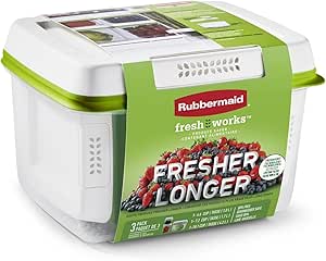 RUBBERMAID FreshWorks Produce Saver, recipientes de almacenamiento de ...