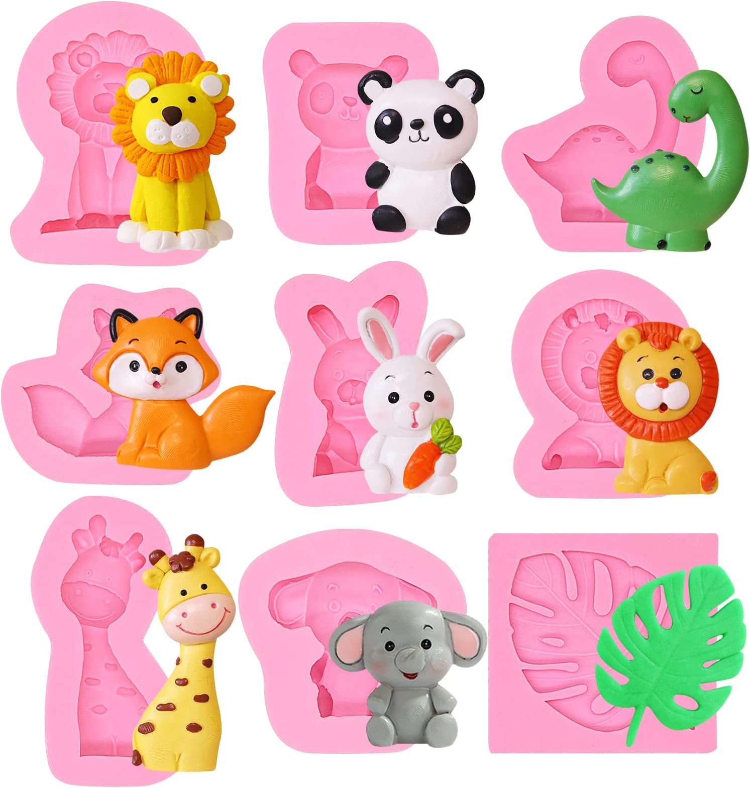 Amazon.com: Jungle Safari Animal Fondant Molds, Forest Woodland Wild ...