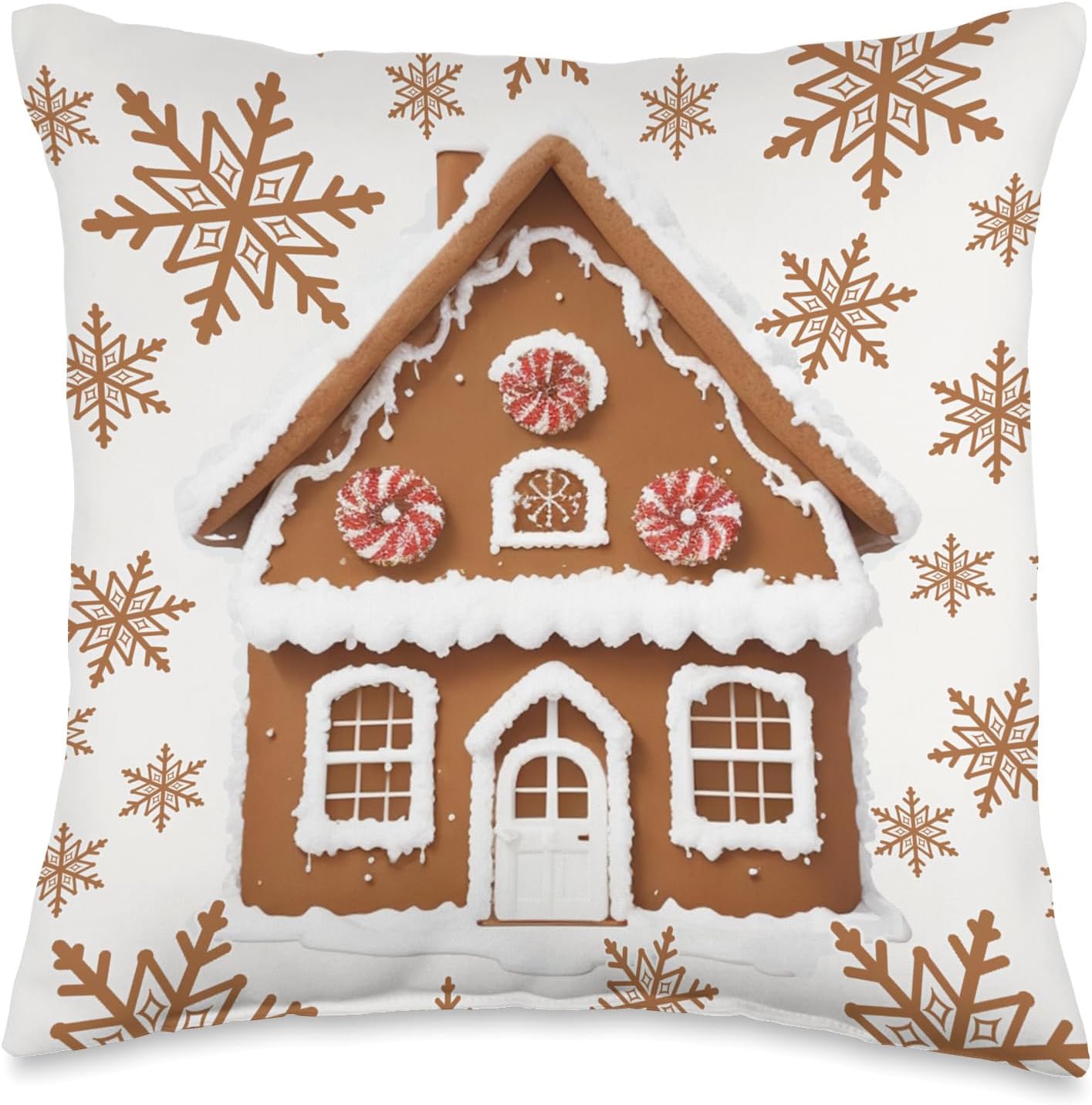 Amazon.com: Gingerbread Houses and Snowflakes Sweet Christmas Throw ...