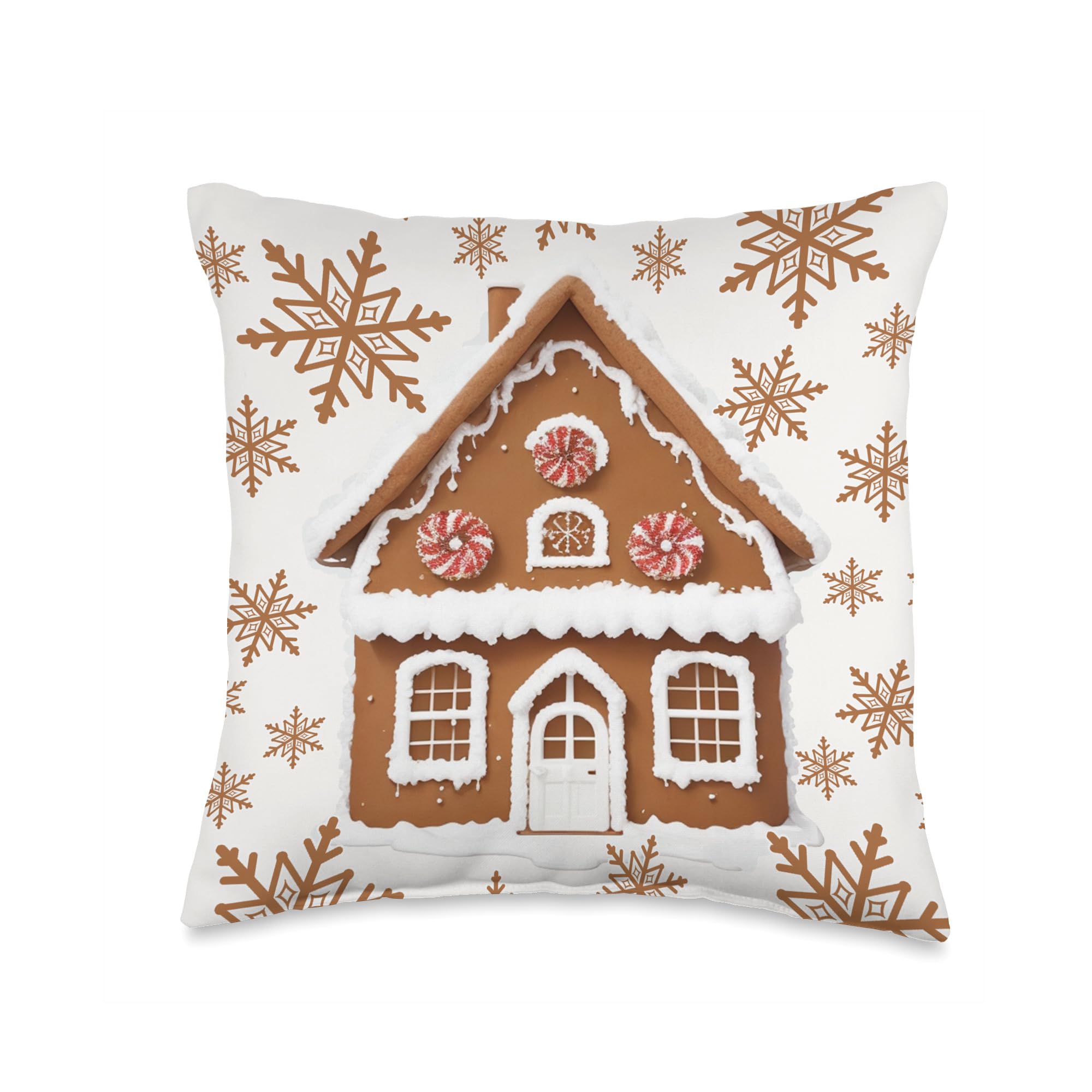 Amazon.com: Gingerbread Houses and Snowflakes Cute Christmas Throw ...