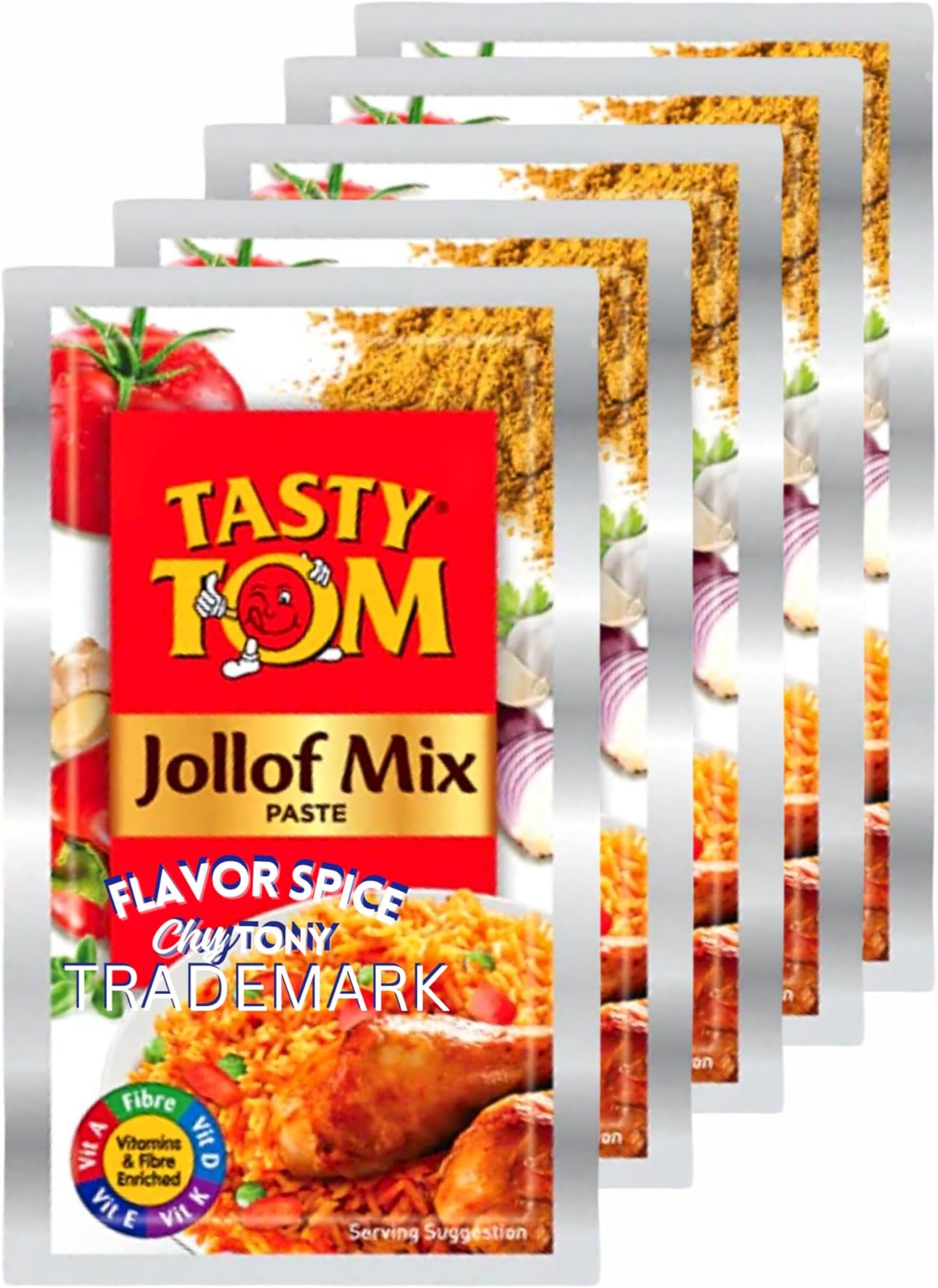 Amazon.com : Tasty Tom Tomato Paste Jollof Seasoning Mix (1 ROLL (PACK ...
