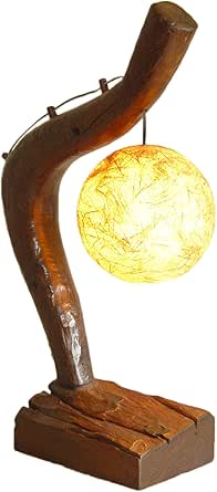 Exclusive Thai Decor Hand Made Teak Wood Table Lamp from Northern ...