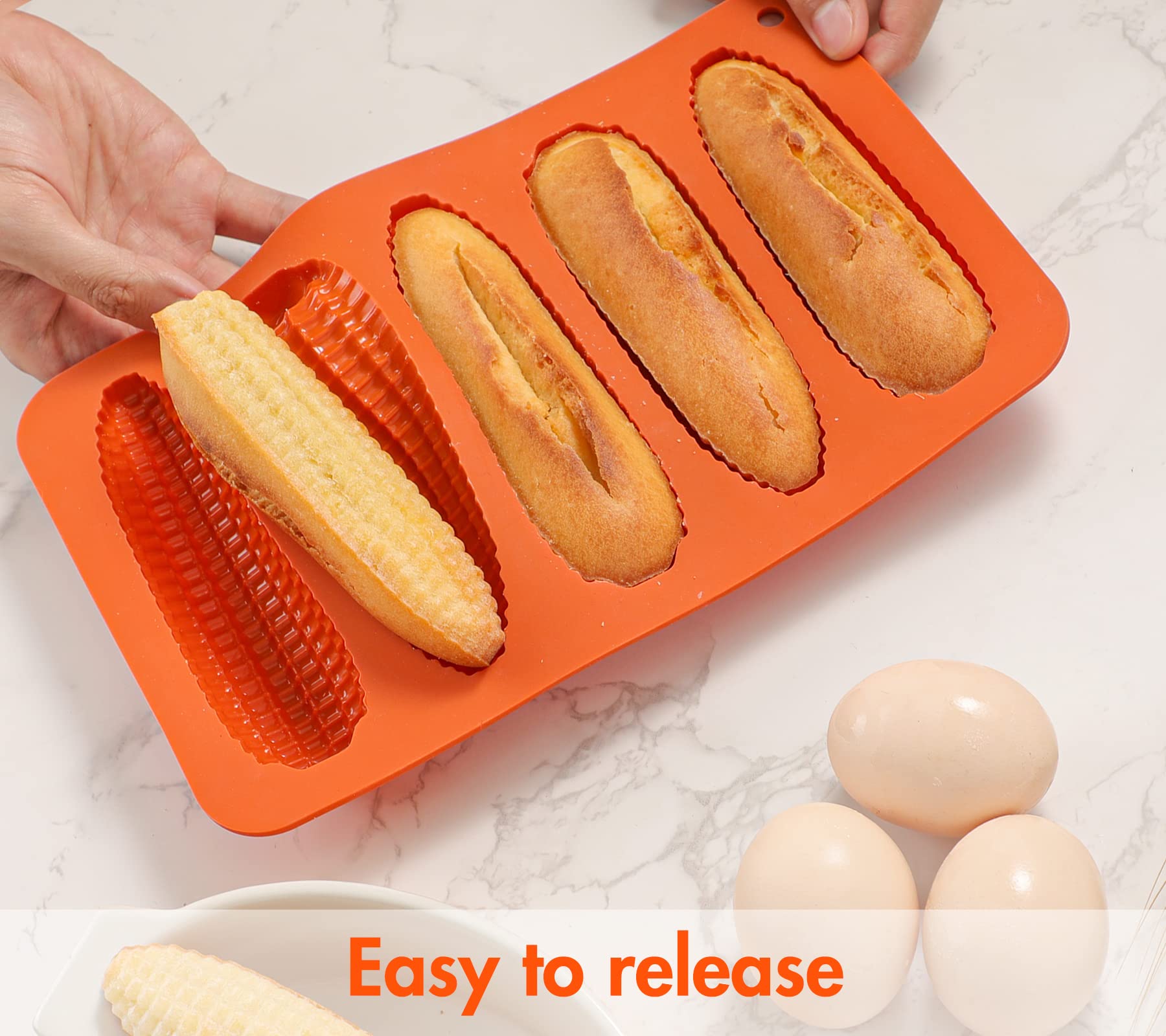 Snapklik.com : Corn Stick Bread Pan Set Of 2, Silicone Corn Cob Bread ...