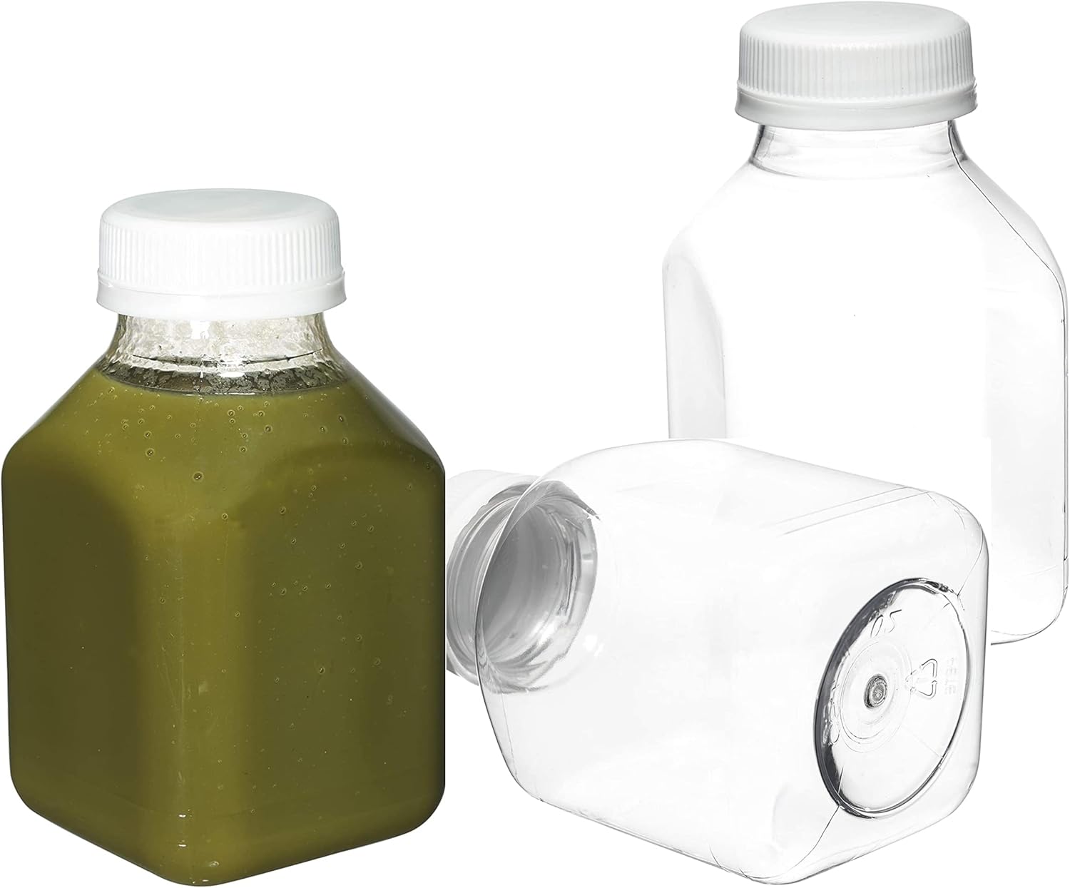 Amazon.com: [100 PACK] 8 OZ Empty Clear Plastic Juice Bottles with ...