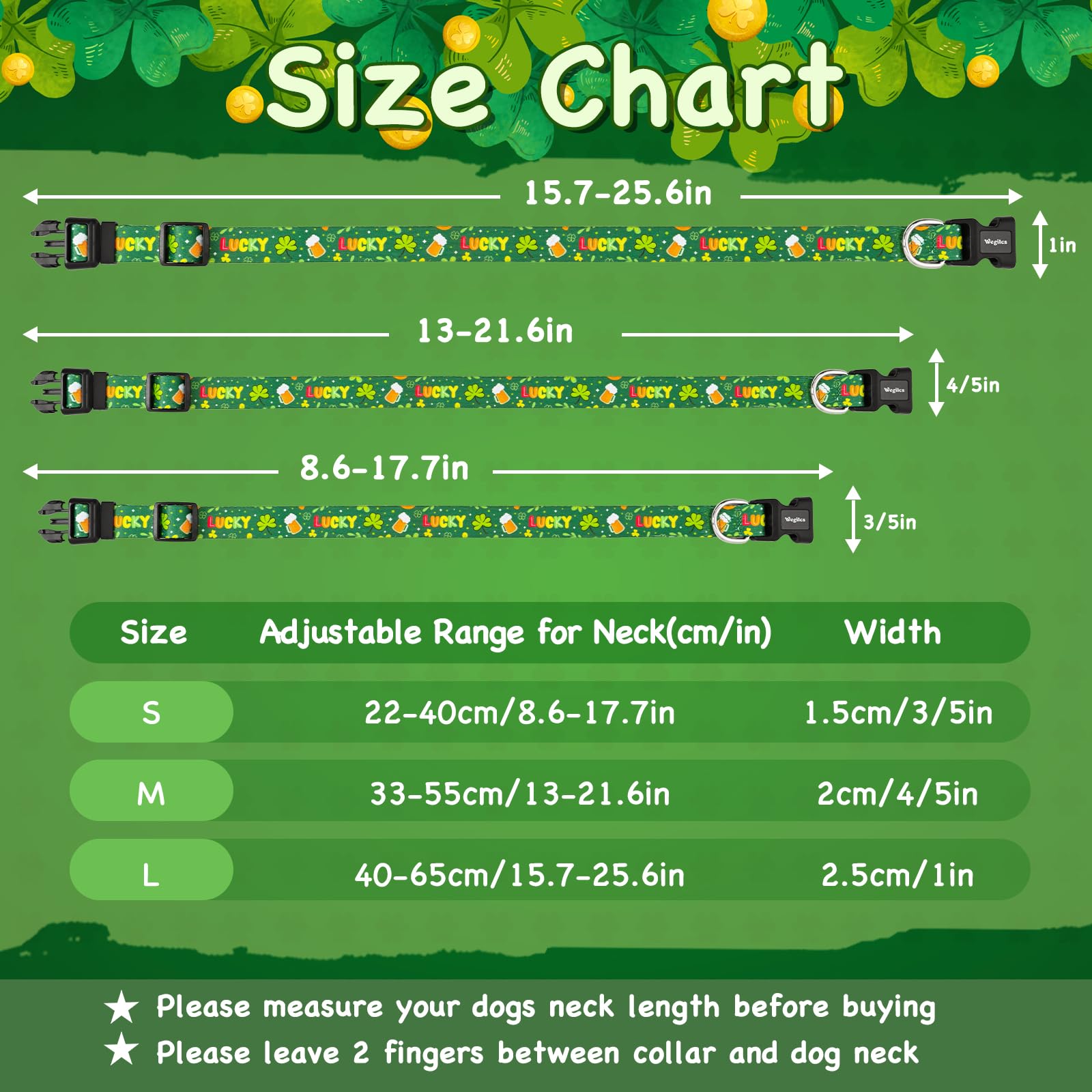 Snapklik.com : Wegitcs St Patricks Day Dog Collar, Adjustable Soft ...