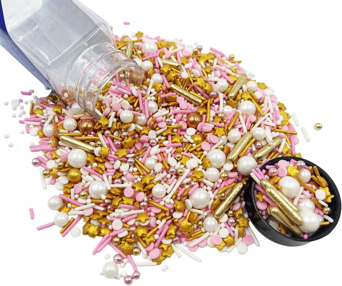 Sprinkles Rose gold Pink and gold sprinkles mix Cake sprinkles Jimmies ...