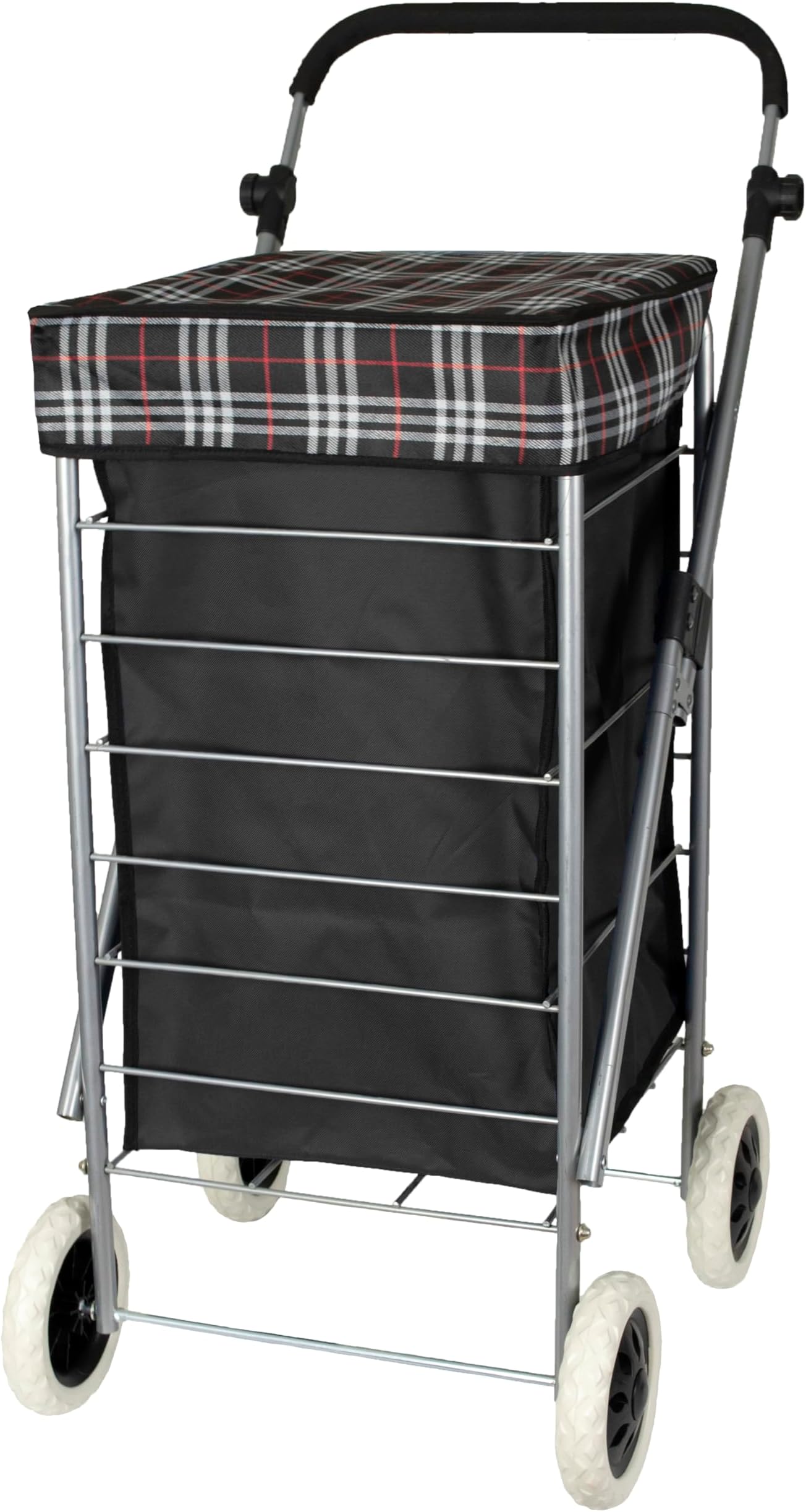 Shopping Trolley with 4/6 Wheels Lightweight Strong Large Cart 54L (4 ...