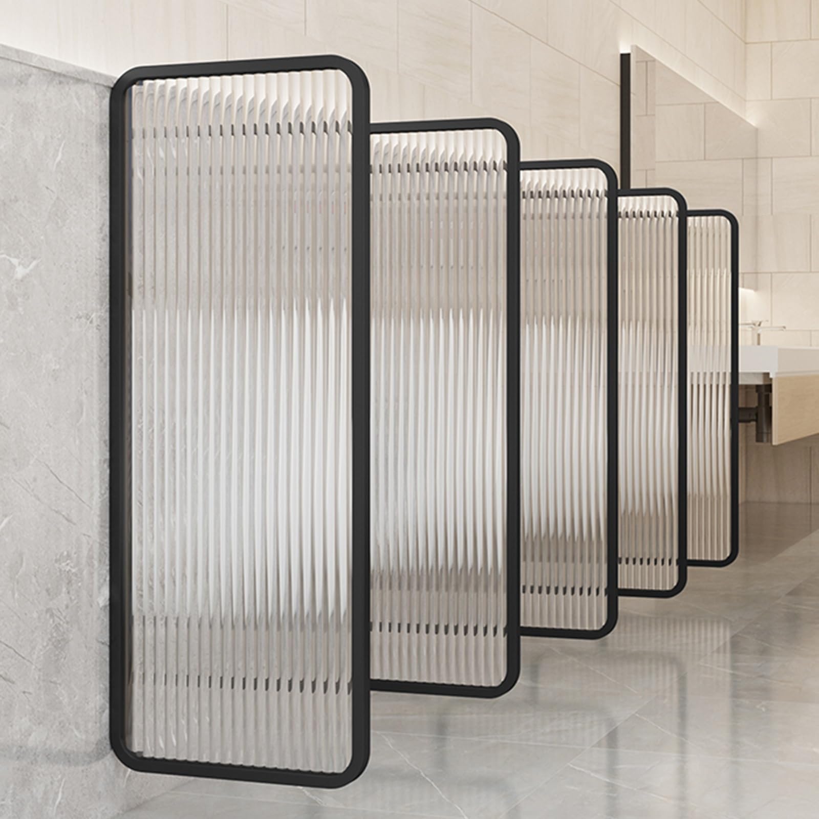 Men's Toilet Partition Tempered Glass Urinal Privacy Screen – Tempered ...