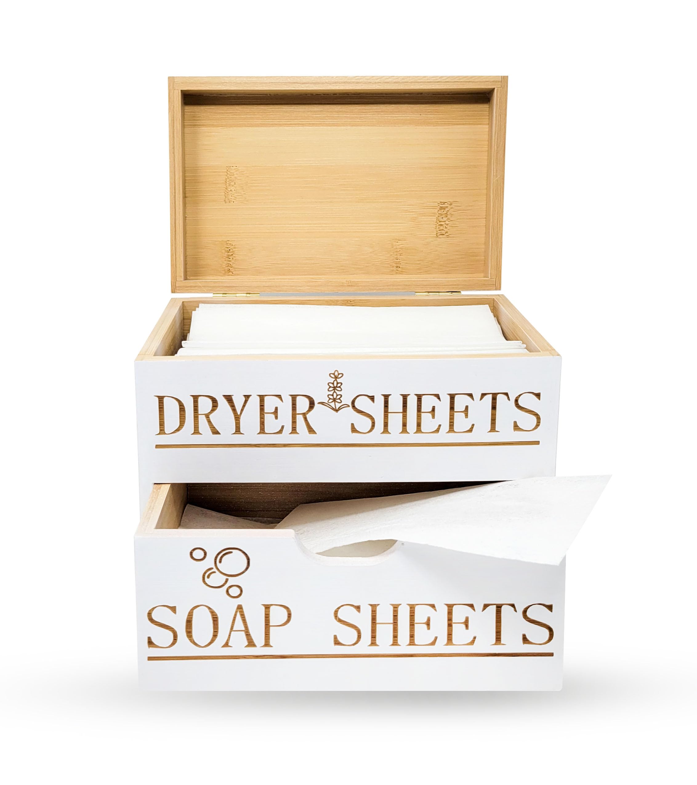 Amazon.com: ALLNEY HOME Wood Box Dryer Sheet Holder and Detergent ...
