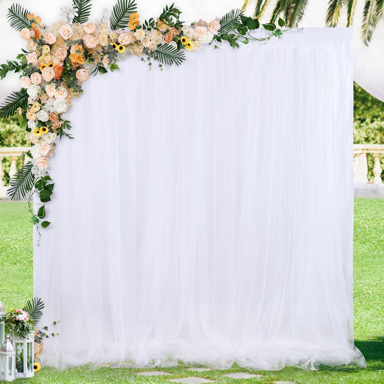 Snapklik.com : White Backdrop Curtains For Wedding Backdrop 5ftx7ft ...