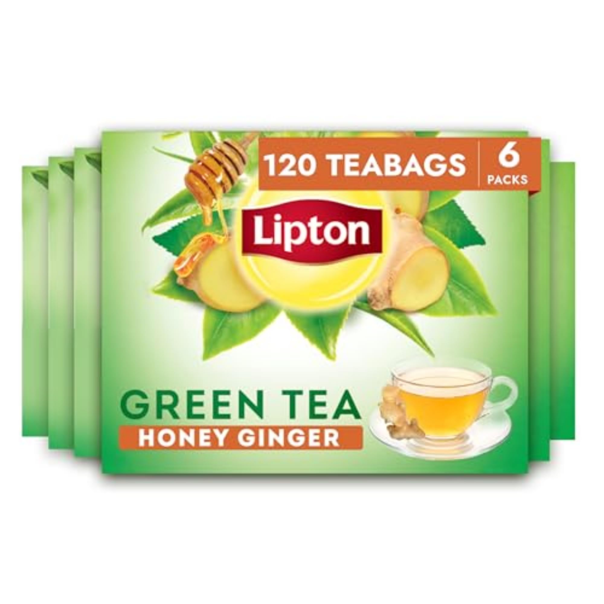 Amazon.com : Lipton Honey Ginger Green Tea Bags, Flavored, Unsweetened ...