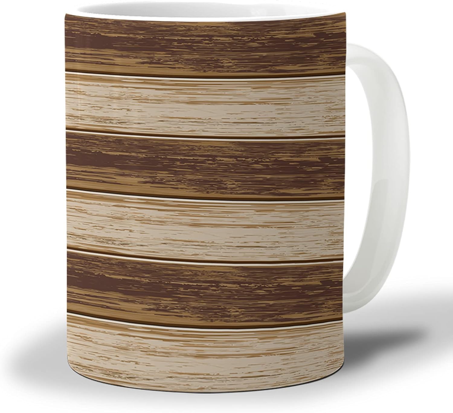 Amazon.com: Ceramic Coffee Mug Vintage Rustic Brown Wood Grain Mugs ...
