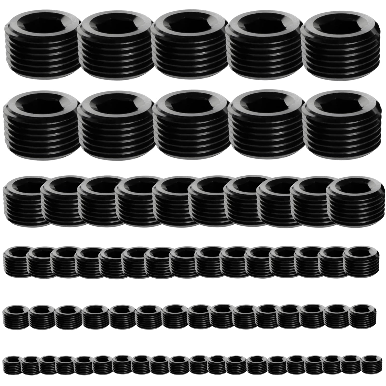 Amazon.com: KUANVE 70 Pcs Black Carbon Steel Pipe Plug Fitting ...