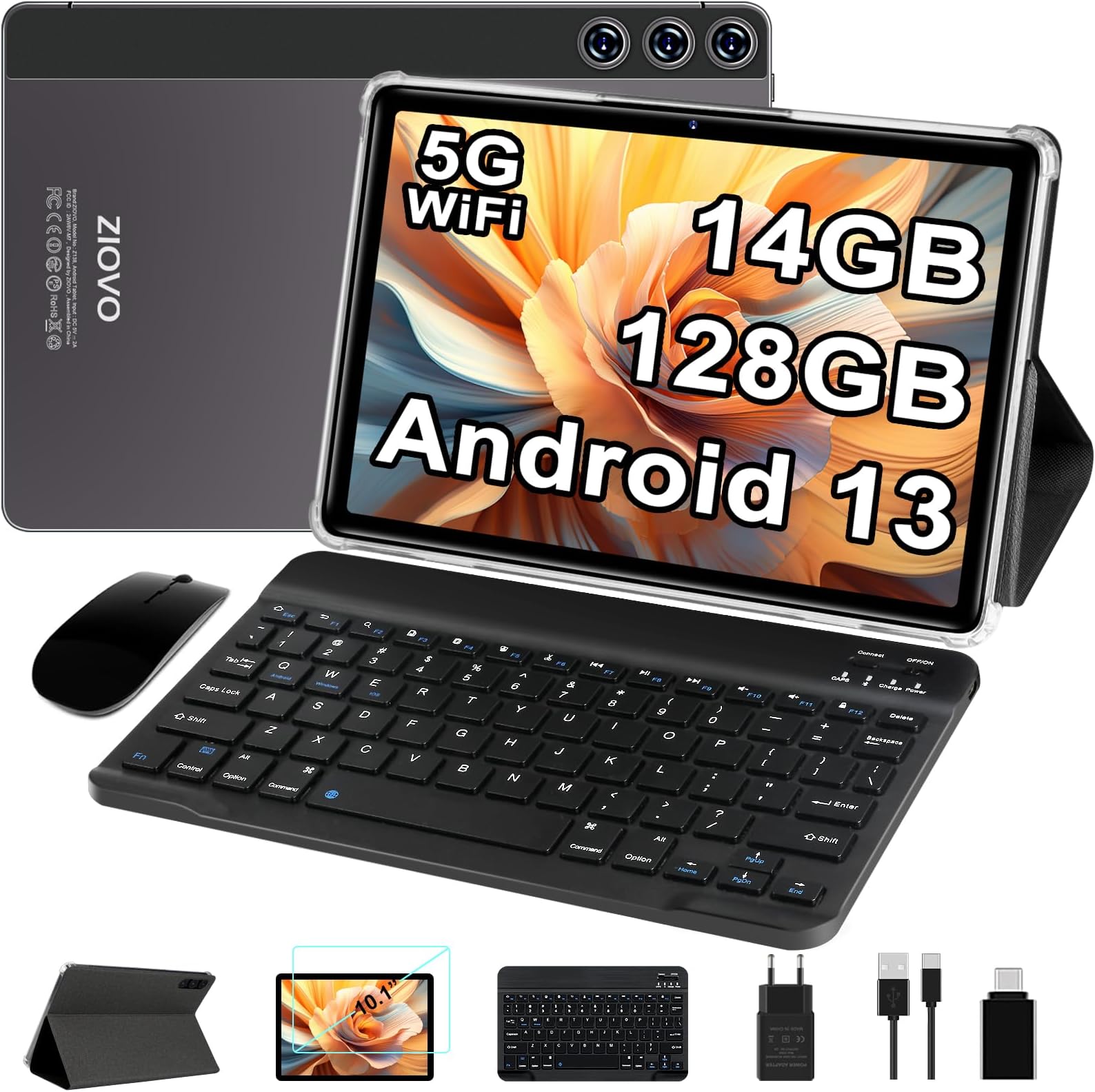 Oangcc 2024 Newest Tablet 11 Pollici, 16GB+256GB(TF 1TB), 2K FHD ...