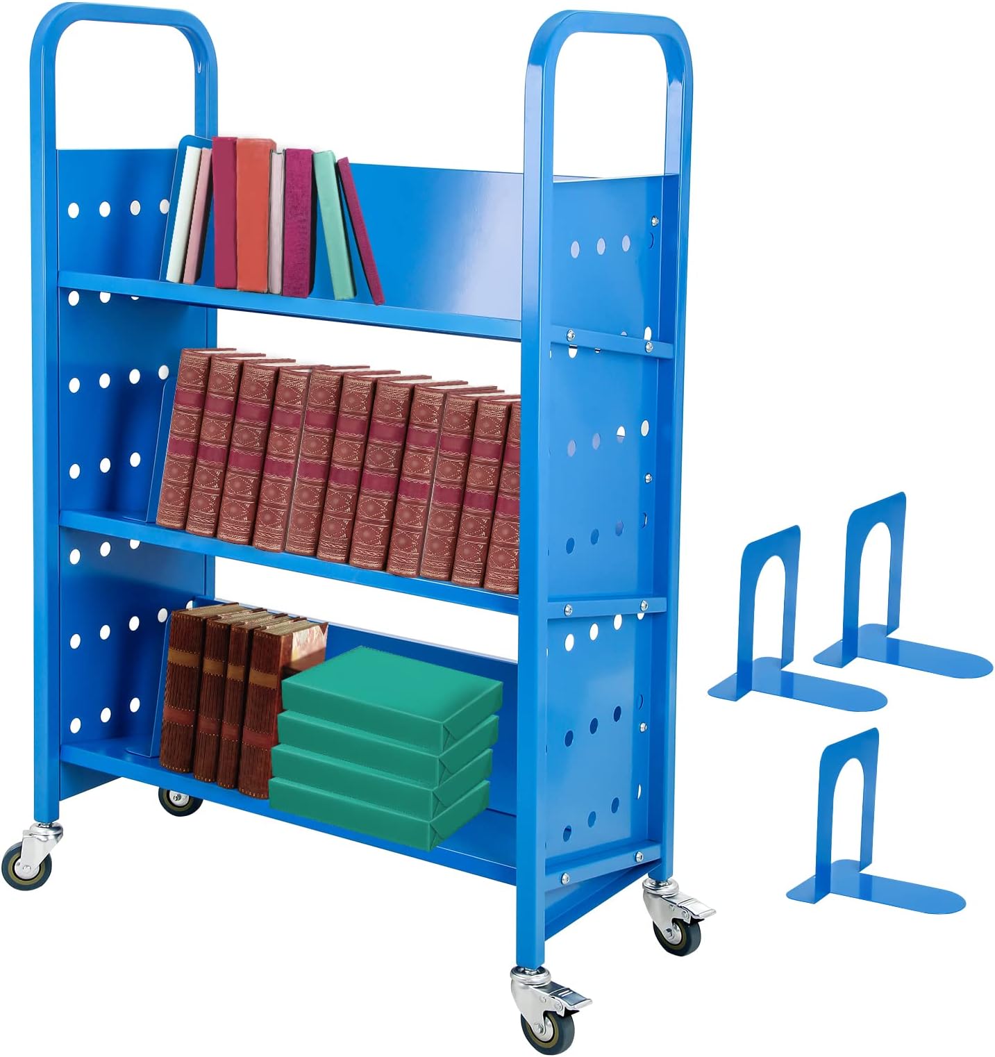 Amazon.com: KODOM Book Cart, 200Lbs Library Cart, 30x14x49 Inch Single ...