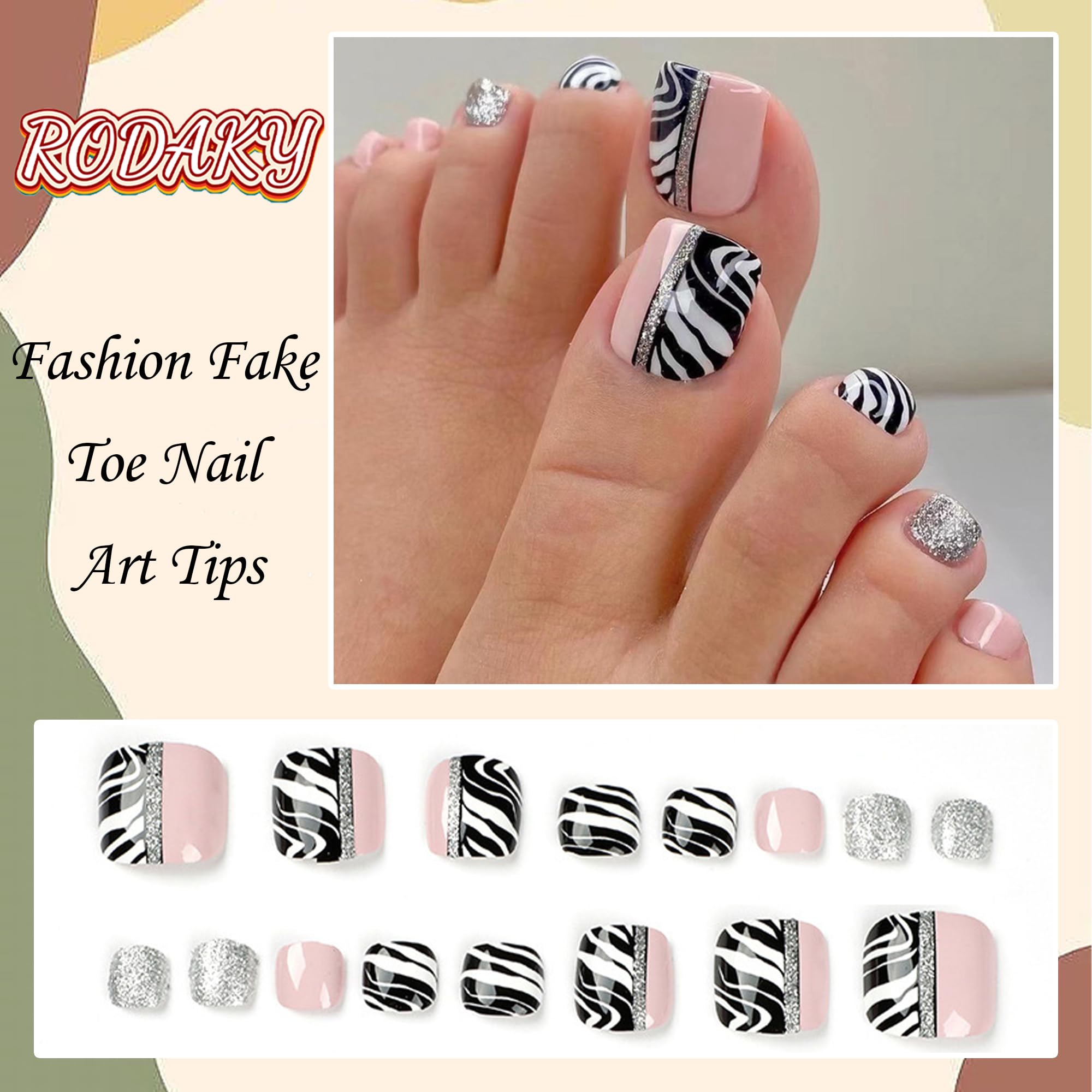Zebra Print Toe Nails
