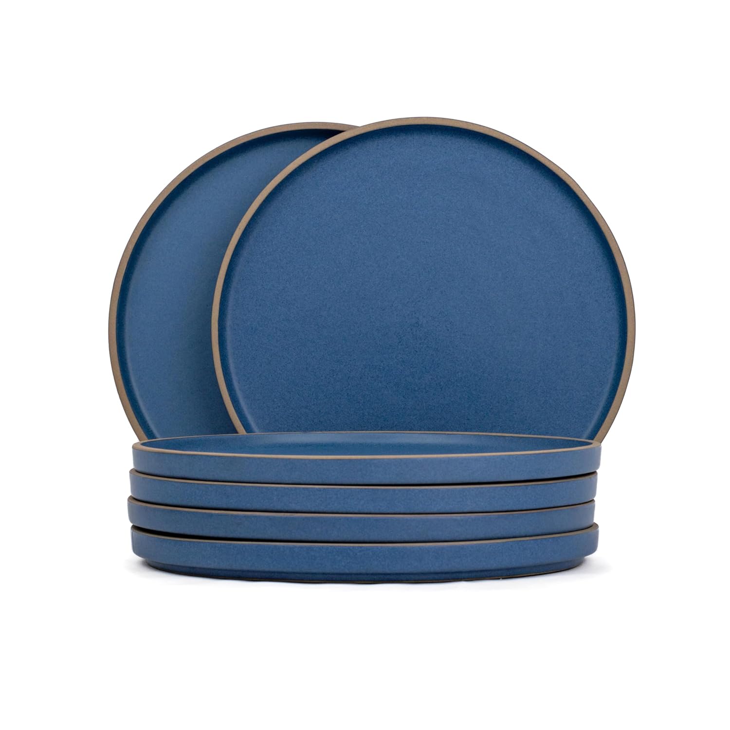 Buy Shay Ceramic Dinner Plates Set, 6 Pieces, Blue Japandi Series ...