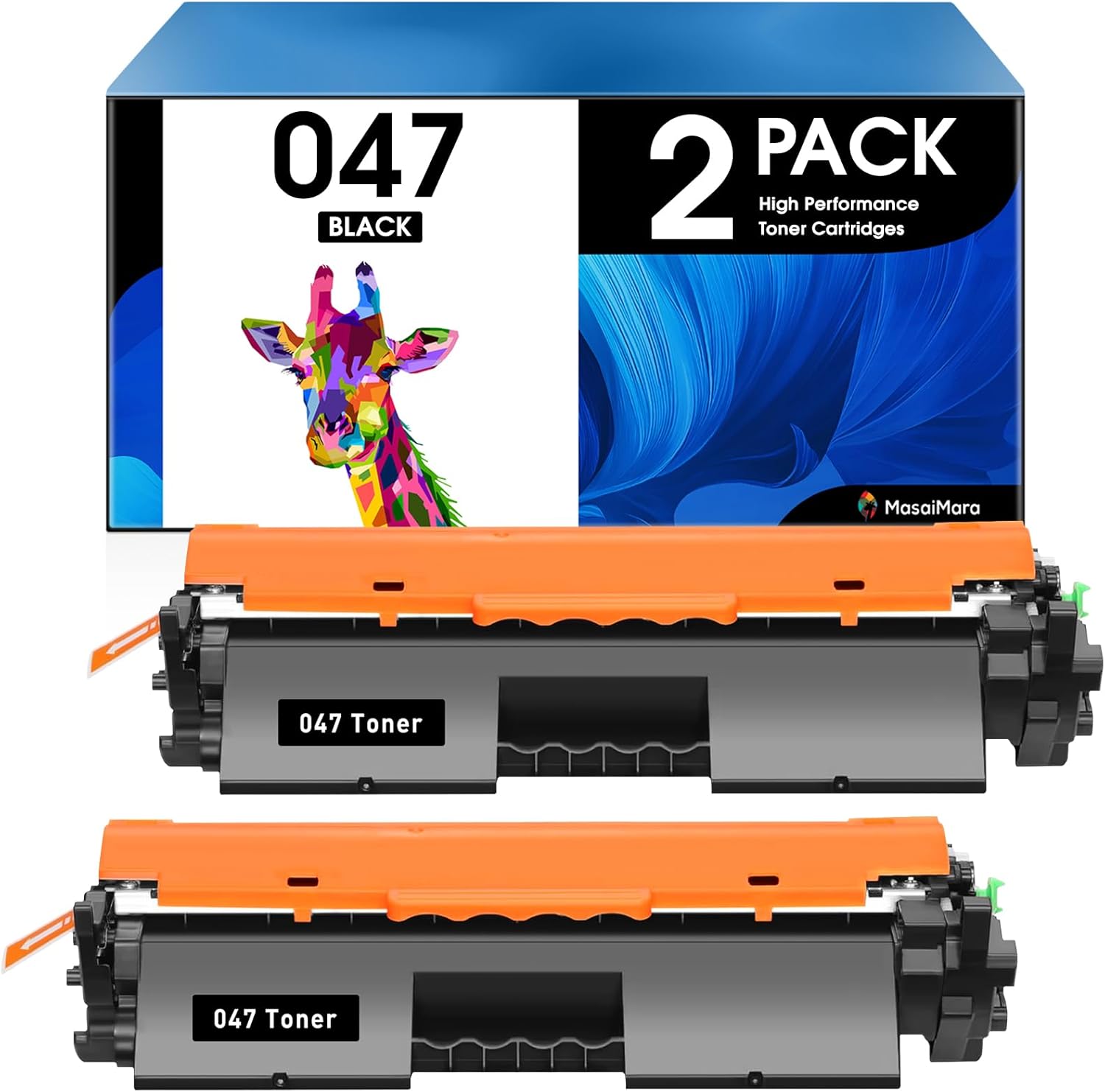 Amazon.com: MasaiMara 047 crg-047 crg047 (2 Black) Compatible Toner ...