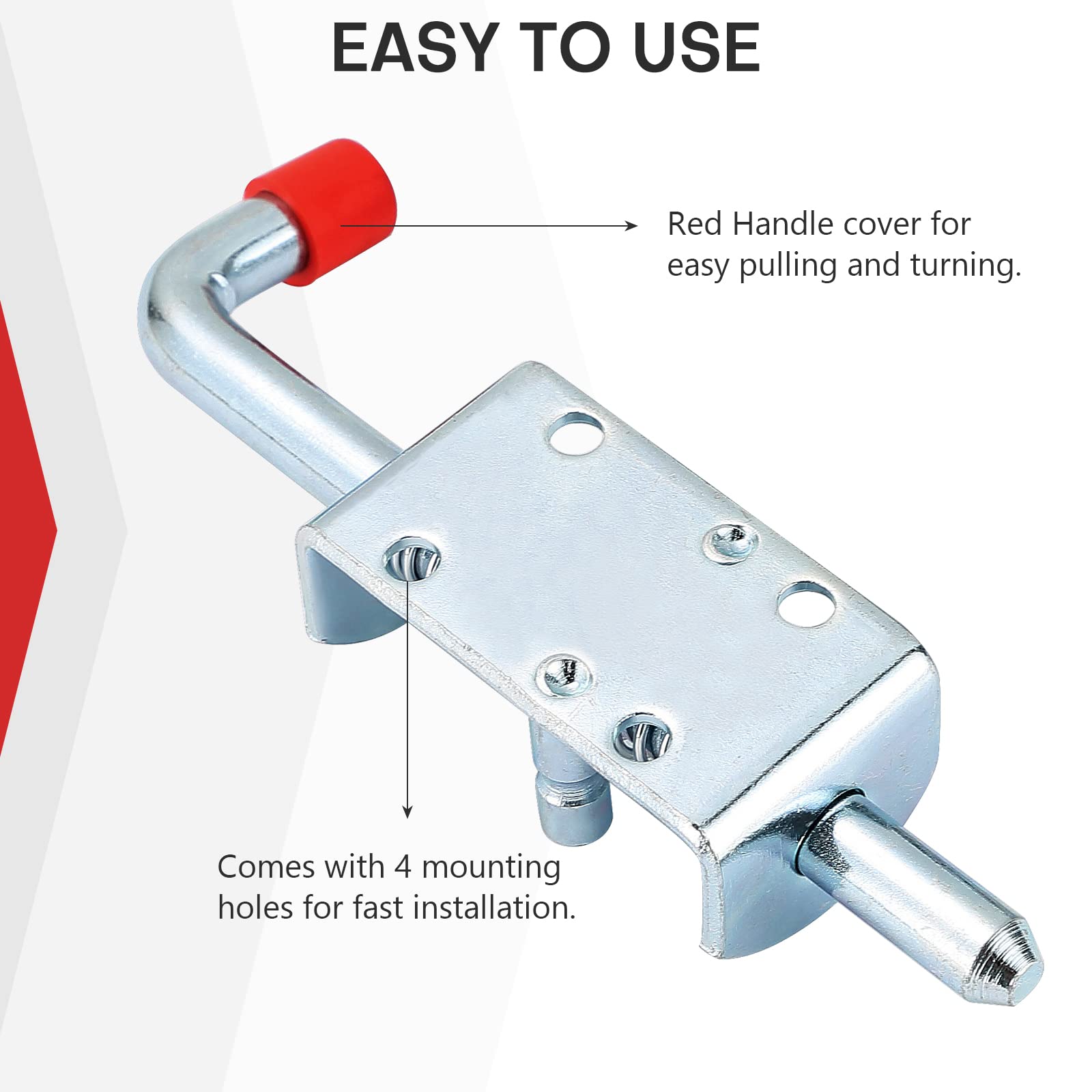 Snapklik.com : MAOPINER Metal Lock Barrel Bolt Spring Loaded Latch 6.5 ...