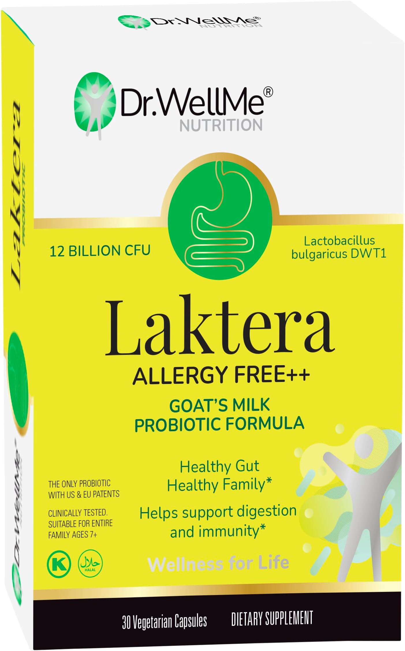 Amazon.com: Dr. WellMe Laktera Allergy-Free Probiotics – 30 Capsules ...
