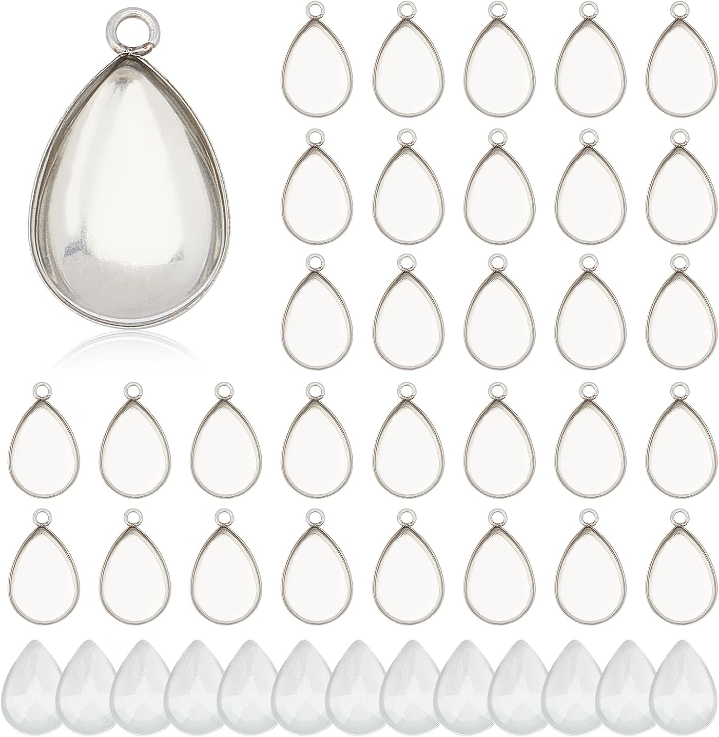 PandaHall Elite - 50pcs Pendentif en Acier Inoxydable 304 Réglages ...