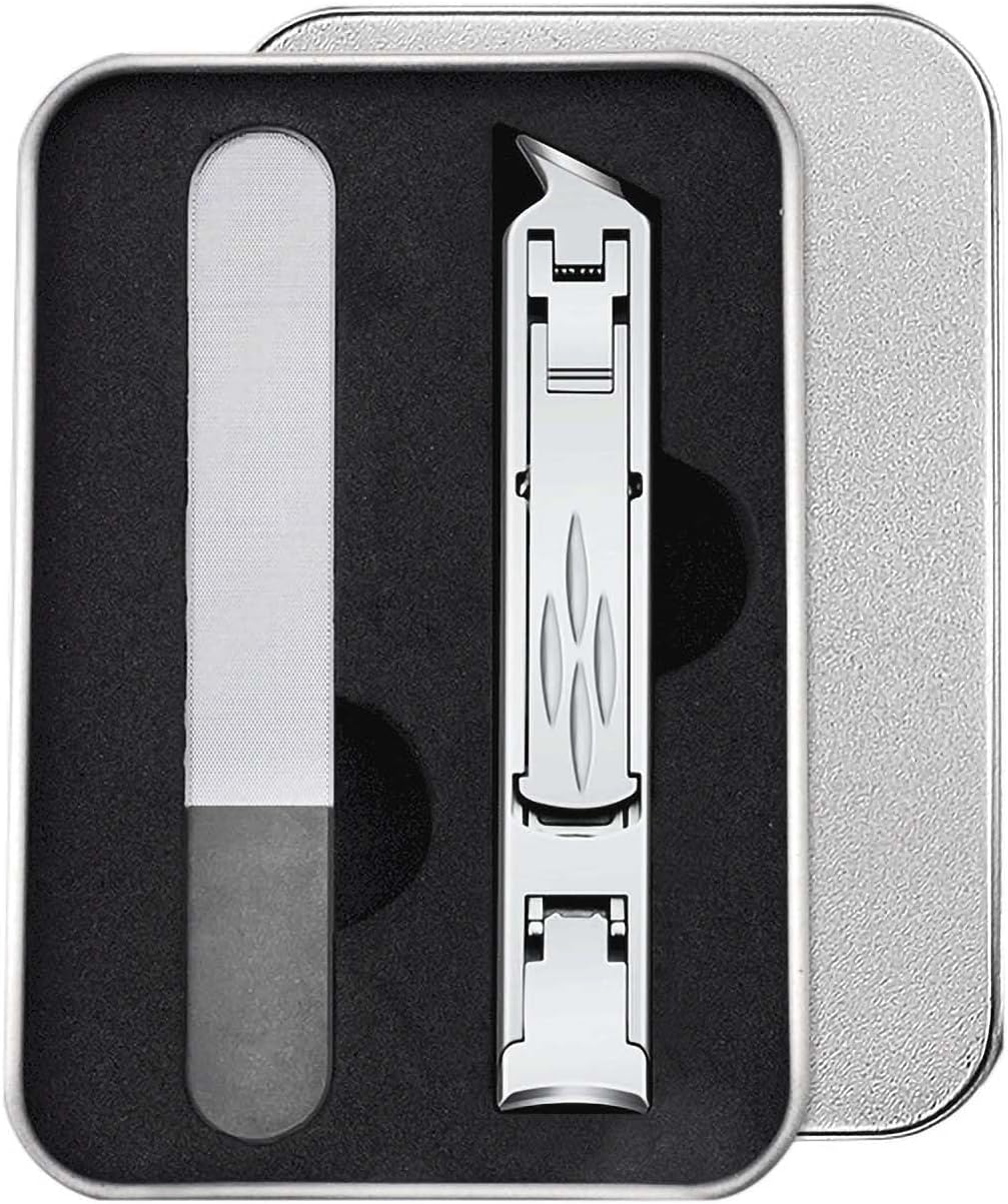 Amazon.com : Nail Clippers, Foldable Double-Ended Nail, Stainless Steel ...