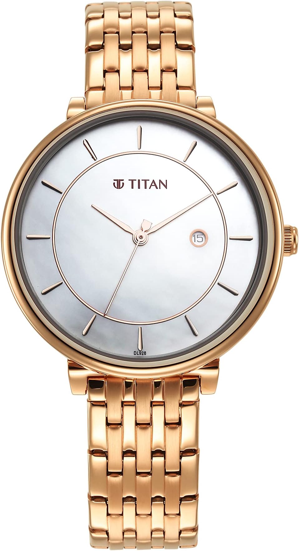 Titan Workwear Quartz Analog with Date White Dial Rose Gold Stainless ...