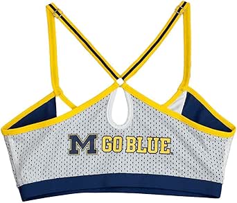 nuyu Women's University of Michigan-Sporty Bralette with Keyhole, White ...