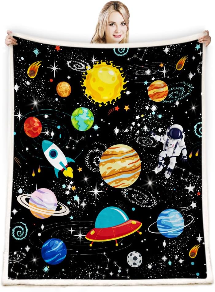 Amazon.com: Juirnost Outer Space Blanket for Boys - Constellation Solar ...