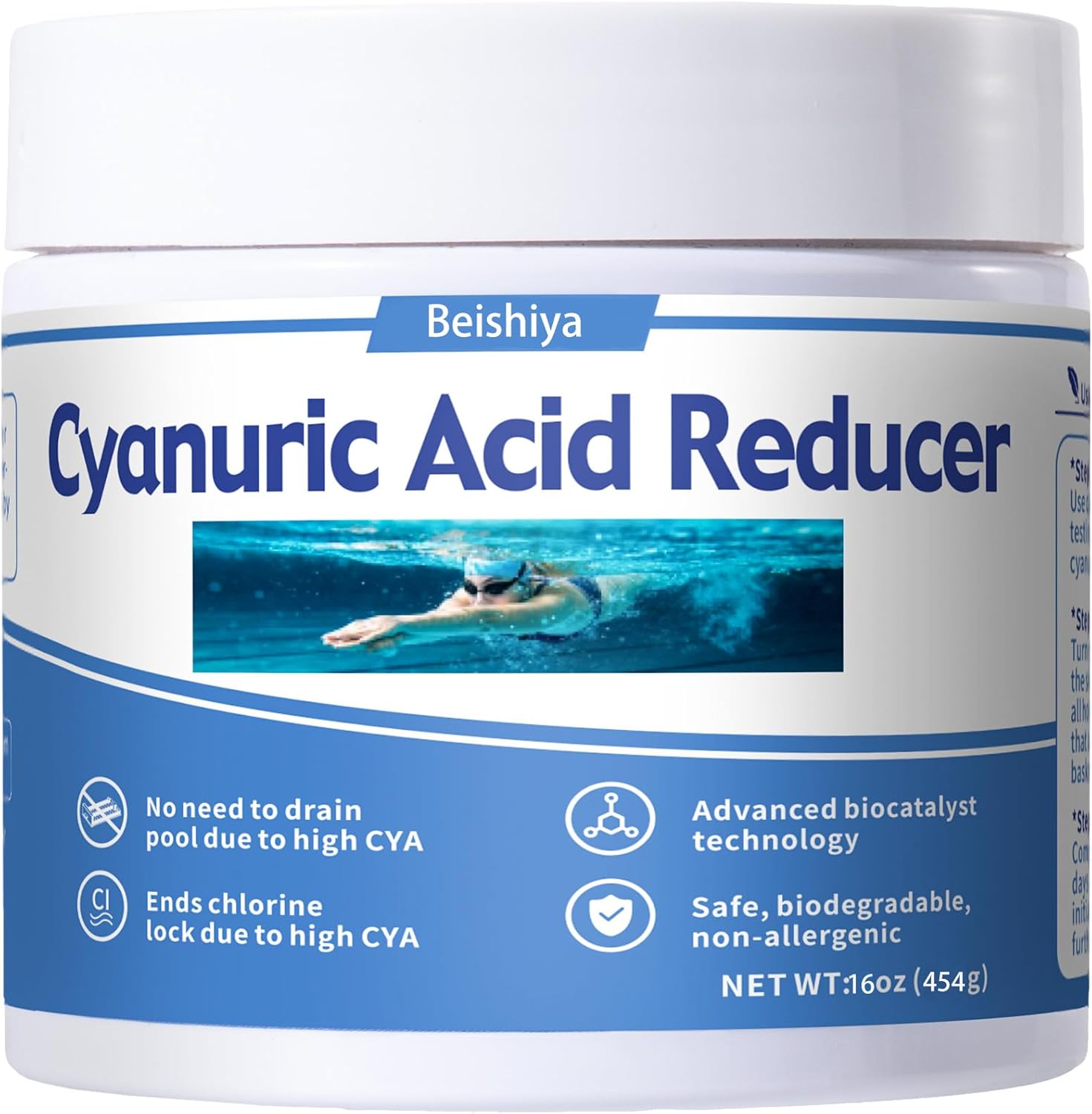 Amazon.com : 16oz Cyanuric Acid Reducer Powder for Pools - Non ...