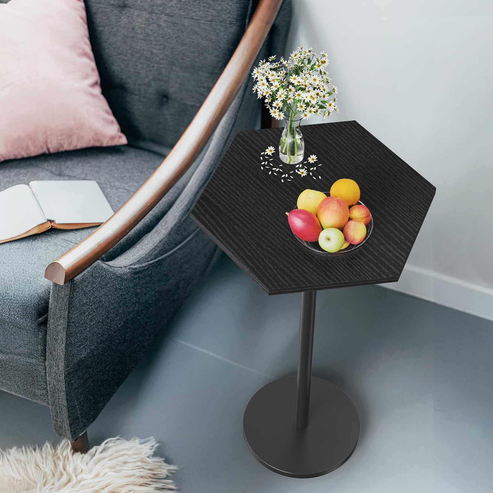 Snapklik.com : Small Drink Tables Pedestal, Modern Cocktail Table ...