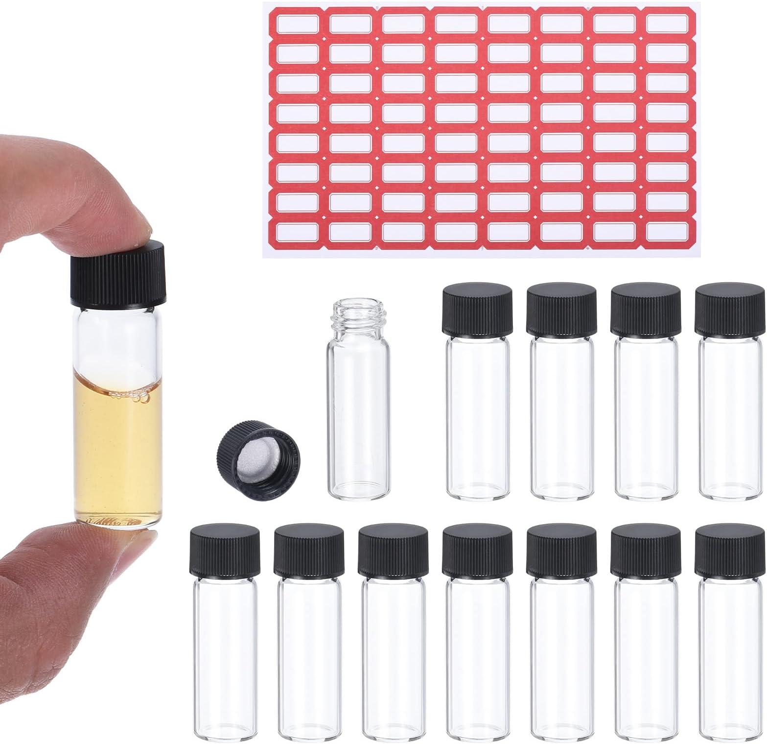 Amazon.com: PATIKIL 15ml Clear Glass Vials, 8 Pack Sample Vials with ...