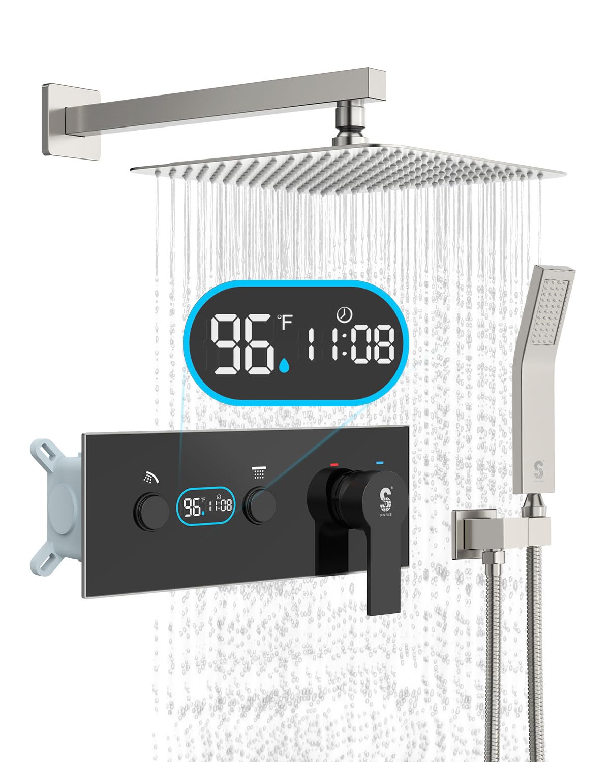 Snapklik.com : LED Digital Display Shower System - SR SUNRISE 10 Inch ...