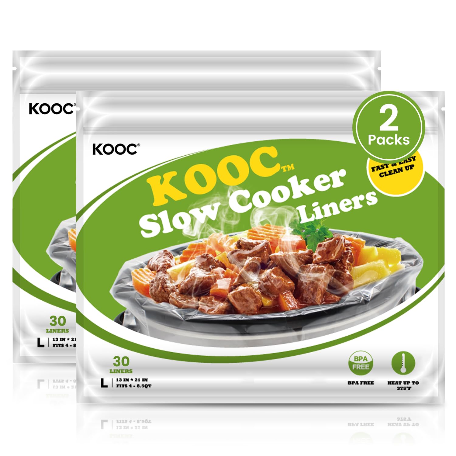 Amazon.com: KOOC Slow Cooker Liners 13x21 inch 60 Count Large Size ...